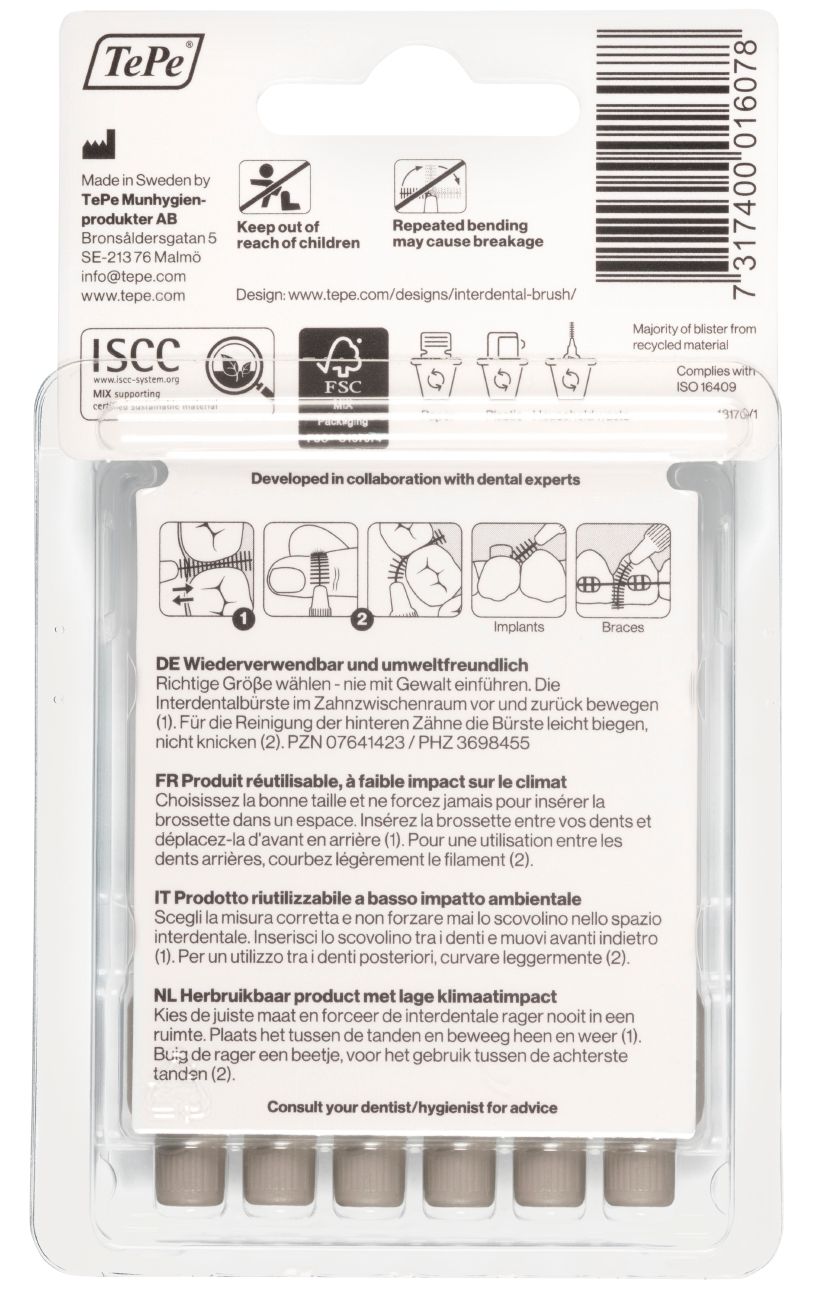 TePe Interdental Buerste 1.3 - 2.6 mm gris 6 pc(s) - Redcare Pharmacie