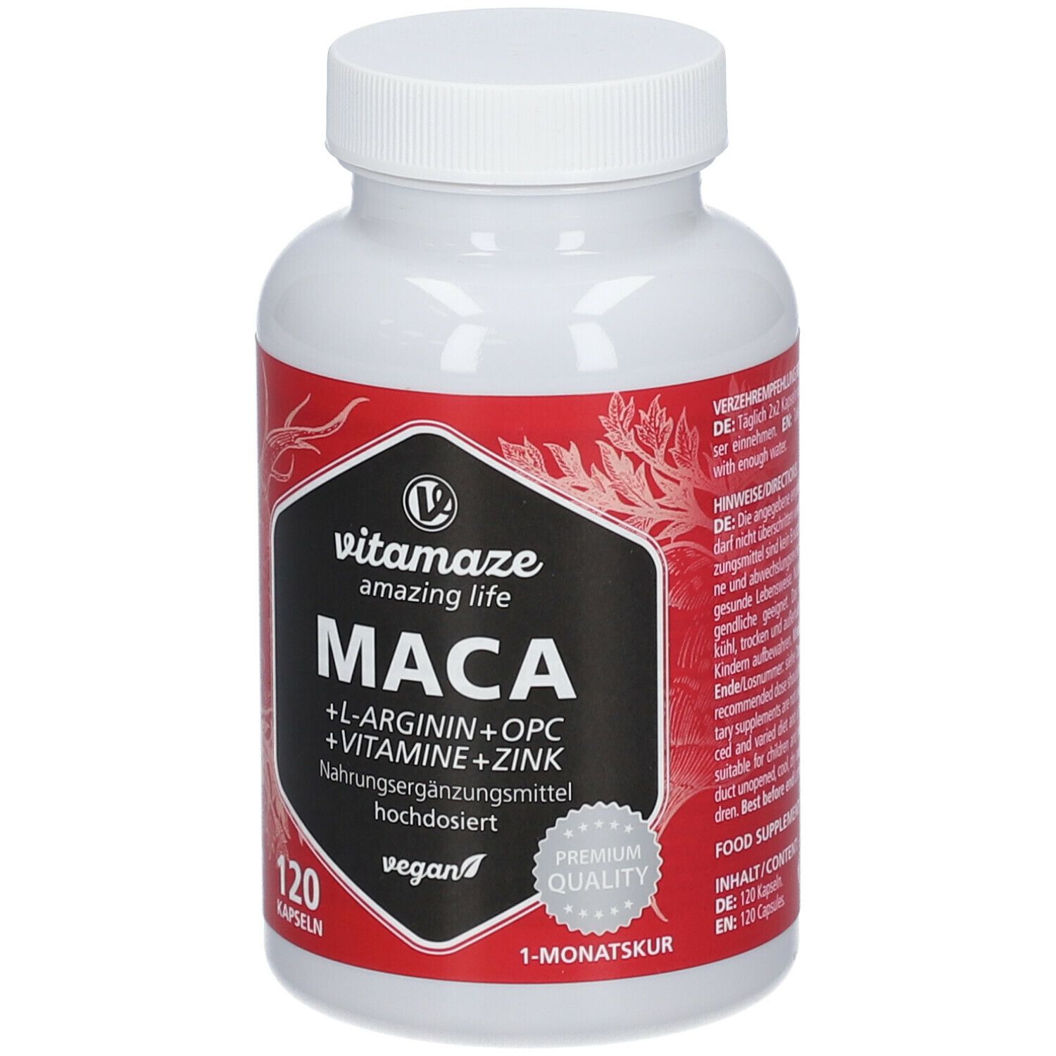 Vitamaze Maca 5000 mg + L-Arginine 120 pc(s) - Redcare Pharmacie