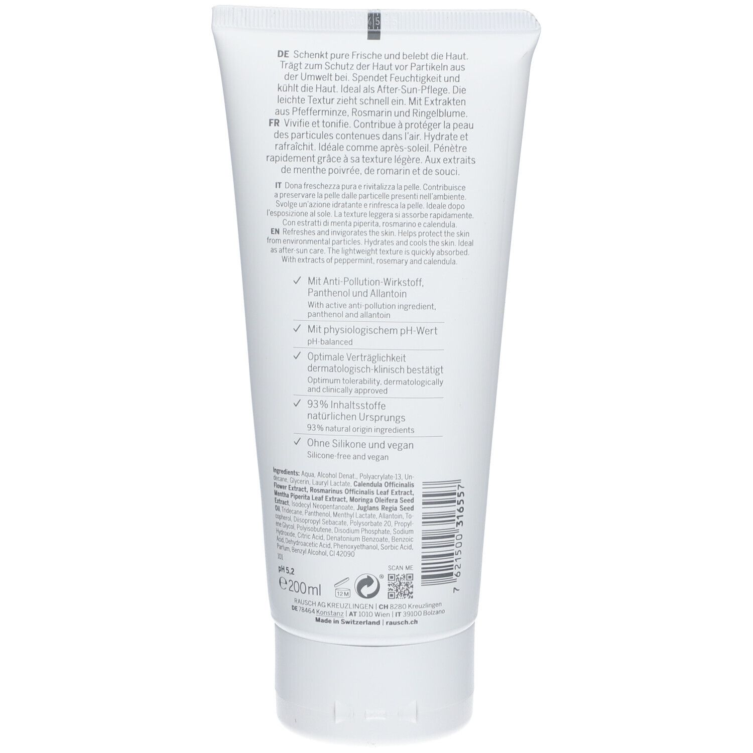 RAUSCH Lait corporel frais à la menthe 200 ml - Redcare Pharmacie