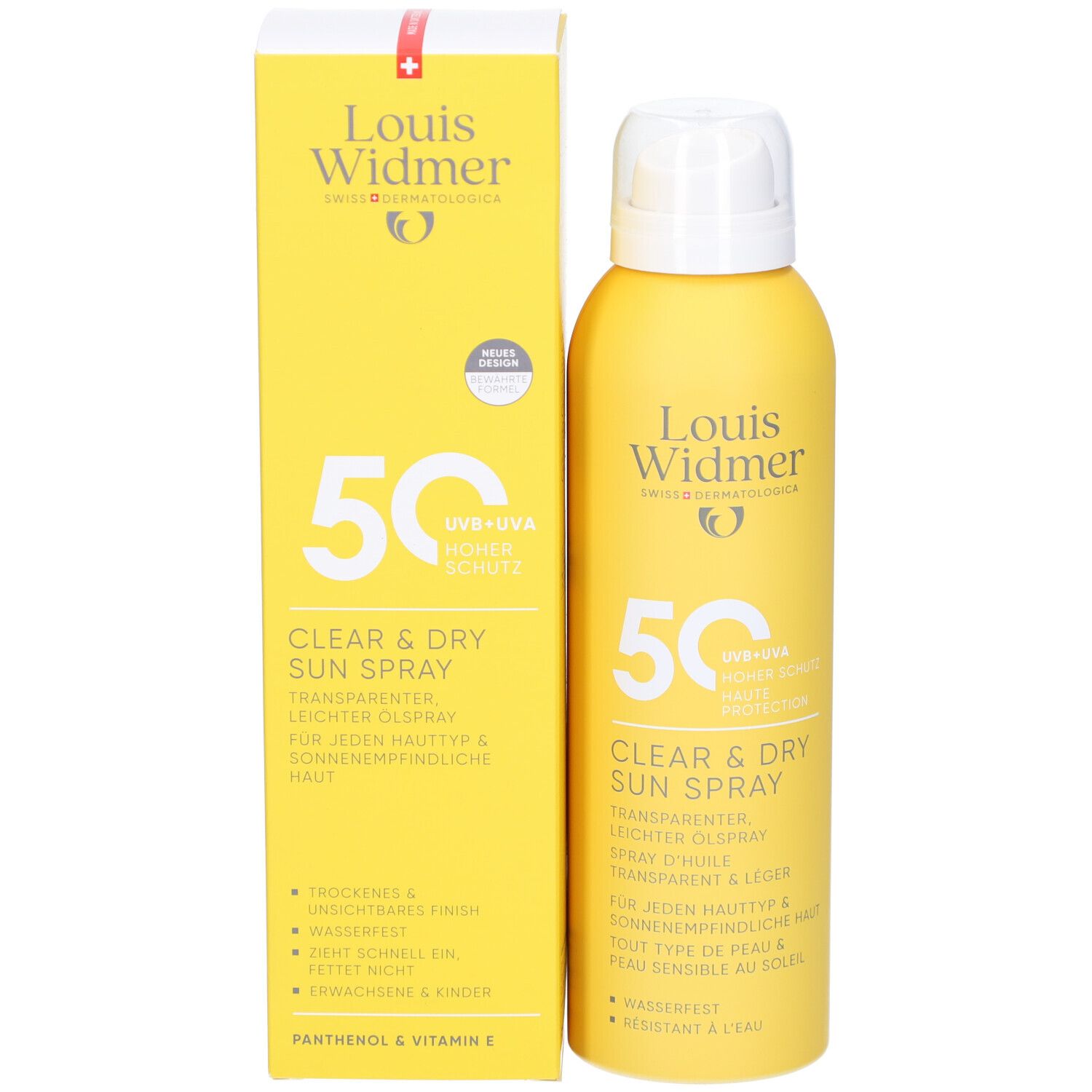 Louis Widmer® Clear & Dry Sun Spray SPF 50 pour tous les types de peau ...