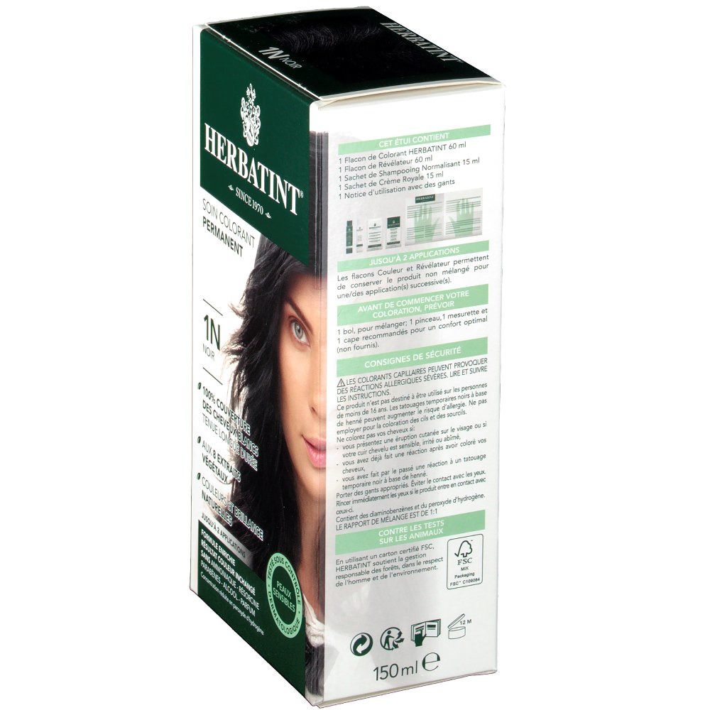 HERBATINT® teinture noir 1N 150 ml - Redcare Pharmacie