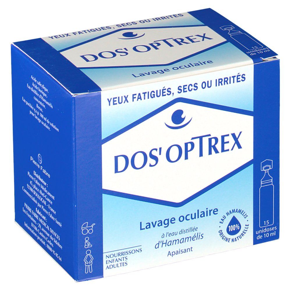 Pierre Fabre Dos'optrex lavage oculaire 15 pc(s) - Redcare Pharmacie
