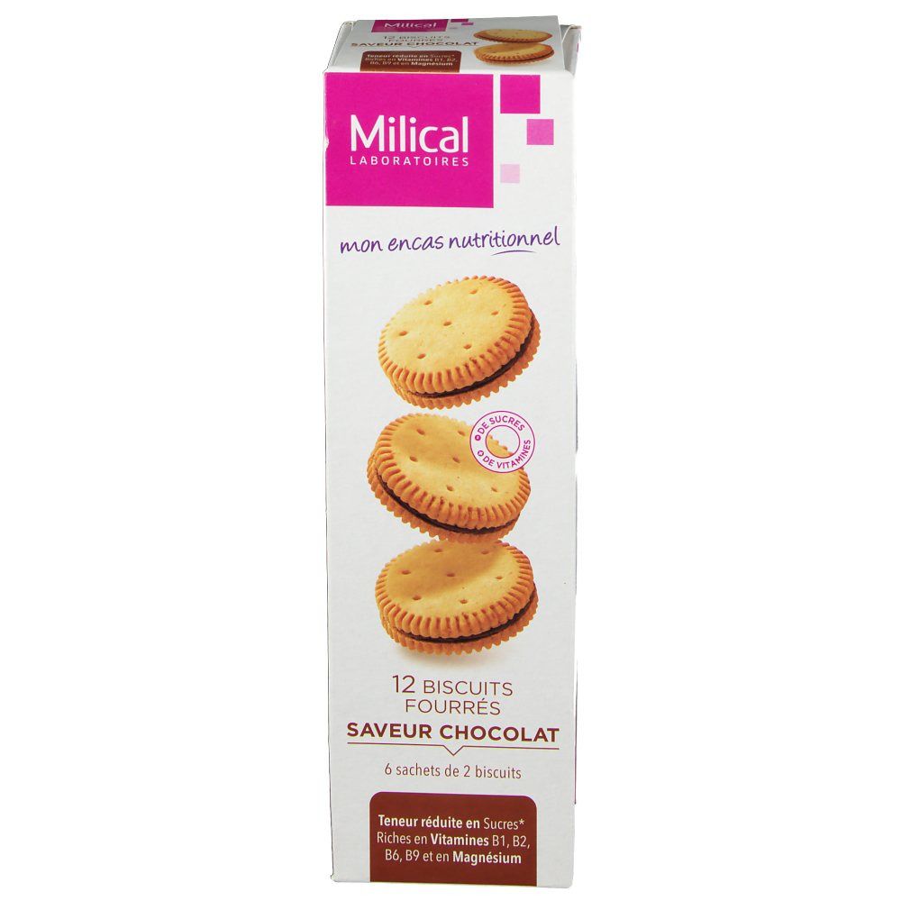 Milical Nutrition Biscuits fourrés Chocolat 12 pc(s) - Redcare Pharmacie