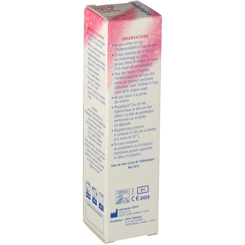 Physiologica® solution nasale hypertonique 50 ml - Redcare Pharmacie