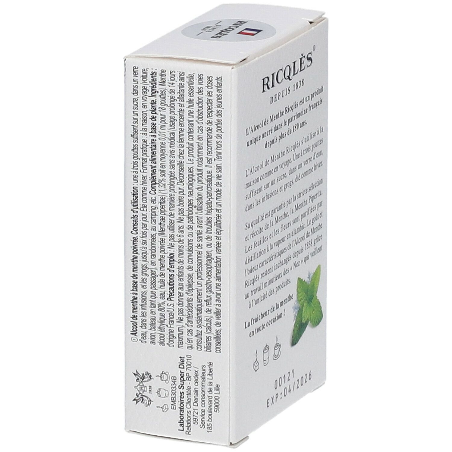 Ricqles alcool de menthe 30 ml - Redcare Pharmacie