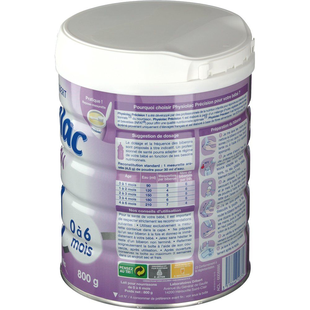Physiolac Precision 1 age 800 g - Redcare Pharmacie