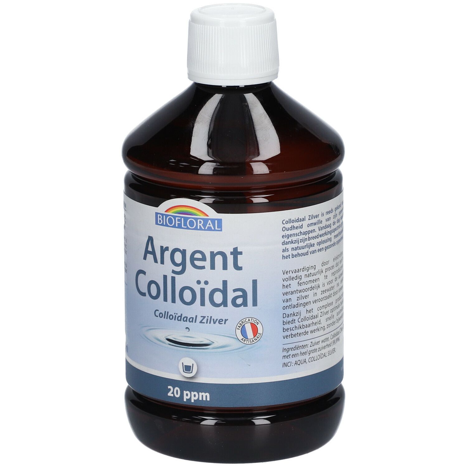 BIOFLORAL Argent Colloïdal 20 ppm 500 ml - Redcare Pharmacie
