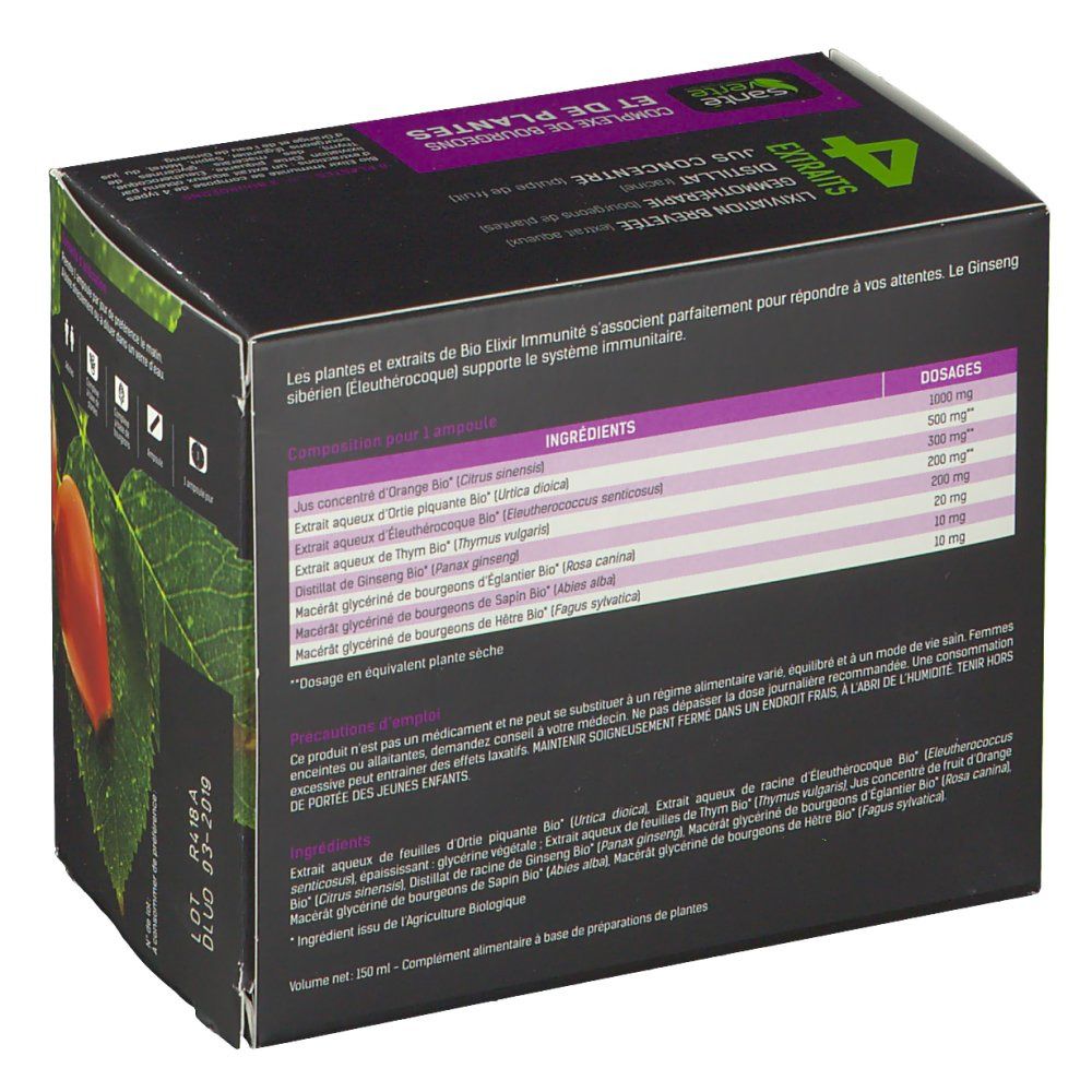 Santé Verte Bio Elixir Immunité 15x10 ml - Redcare Pharmacie