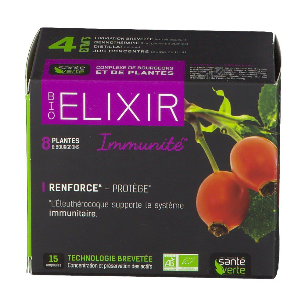 Santé Verte Bio Elixir Immunité 15x10 ml - Redcare Pharmacie