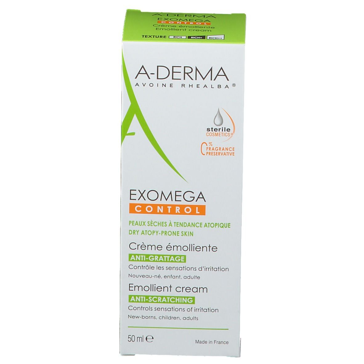 A-DERMA EXOMEGA CONTROL Crème émolliente 50 ml - Redcare Pharmacie