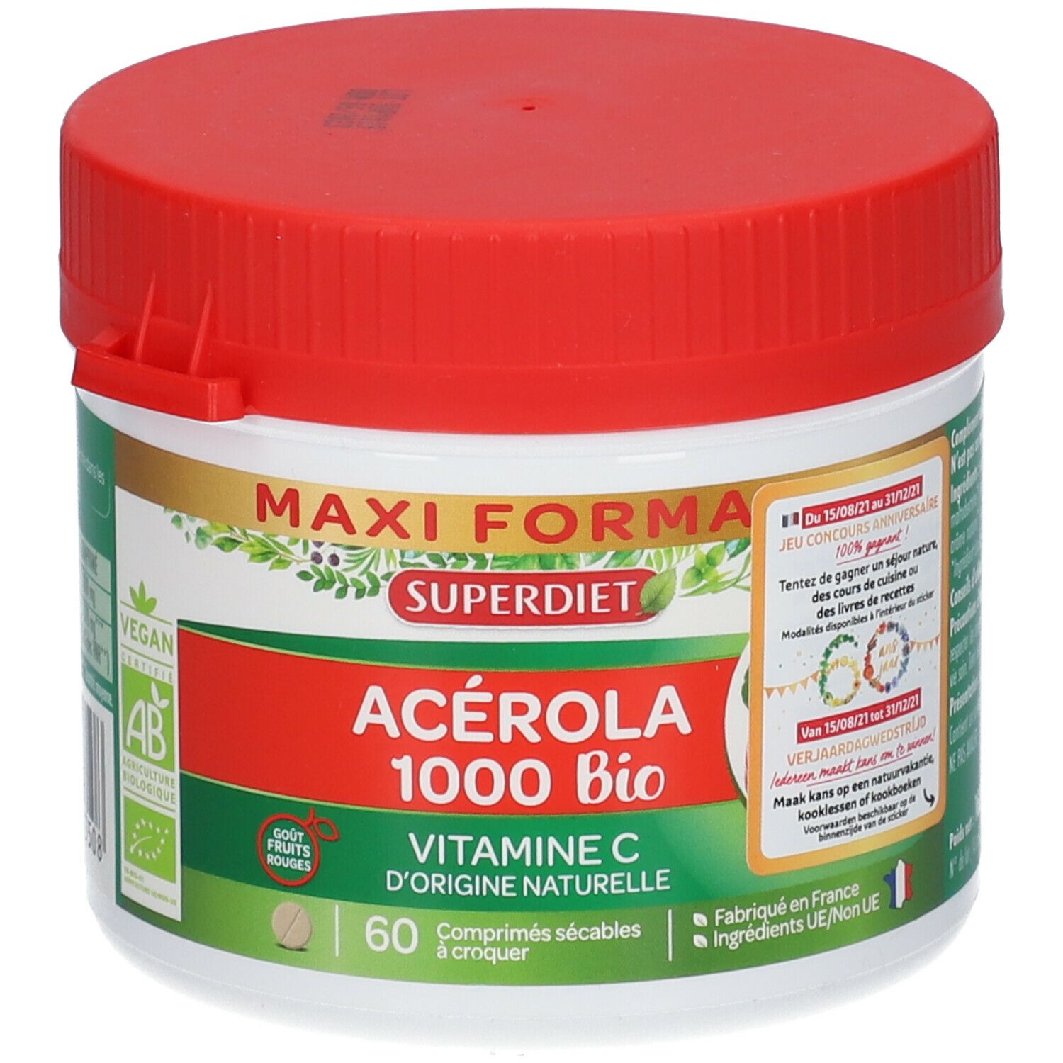 SUPERDIET Acérola 1000 Bio 60 pc(s) - Redcare Pharmacie