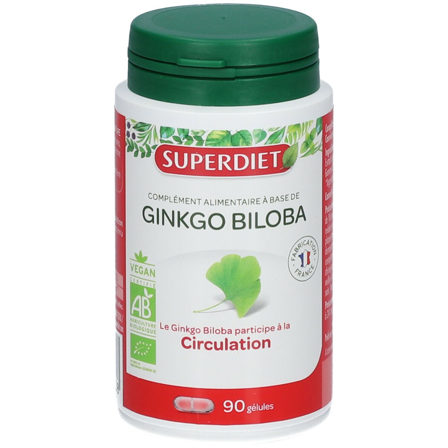 SUPERDIET Ginkgo Biloba Bio Circulation 90 pc(s) - Redcare Pharmacie