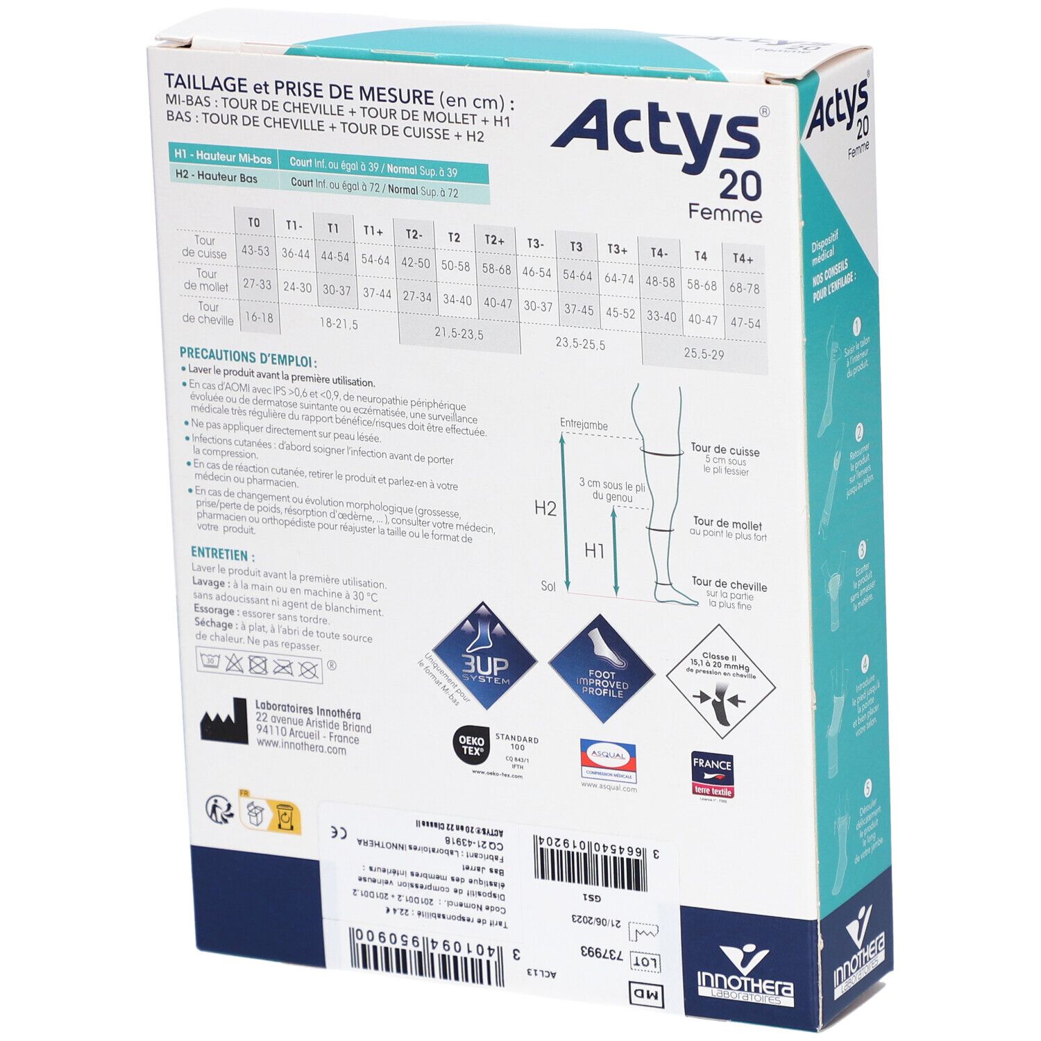 Actys Mi-bas médical de compression, classe 2, femme - Redcare Pharmacie