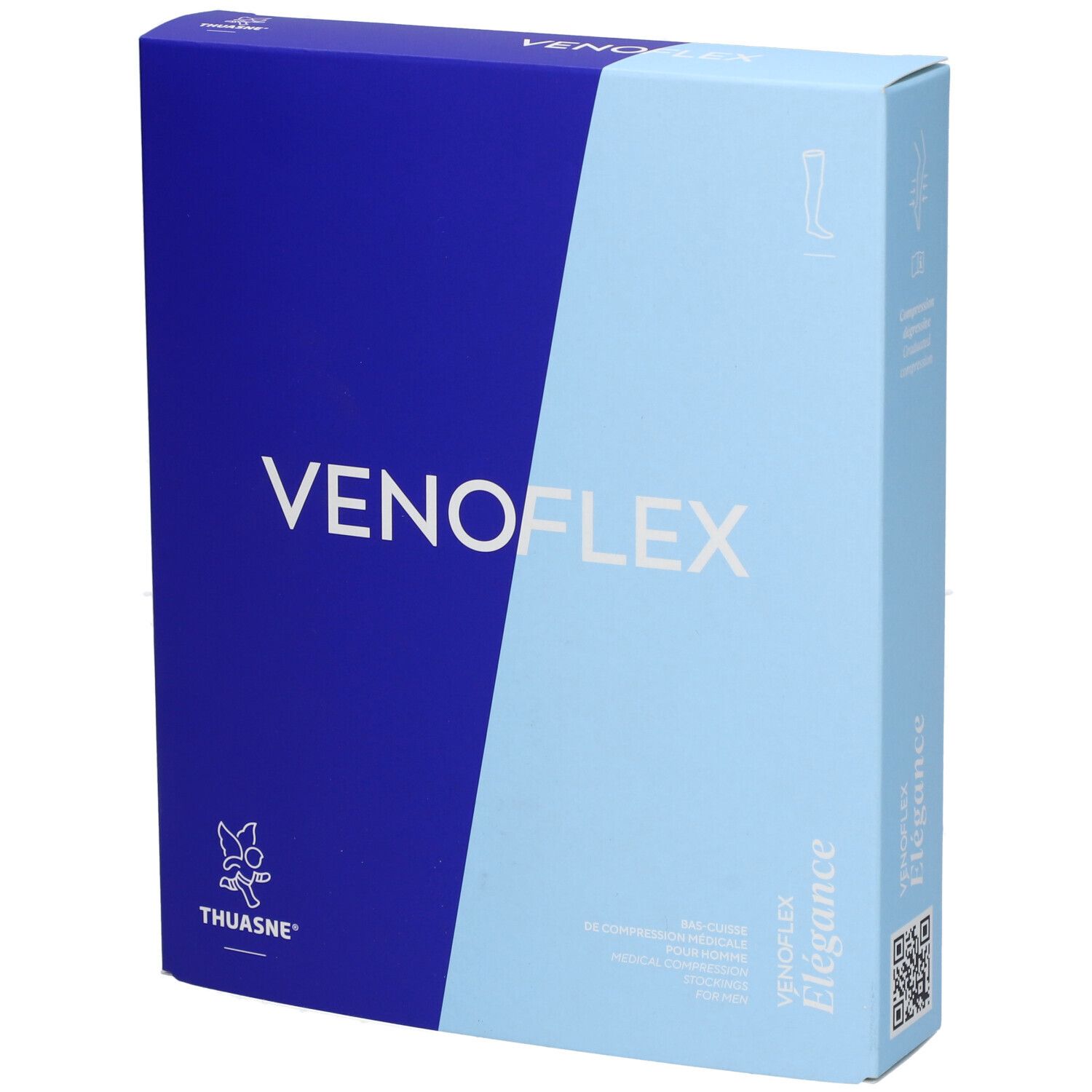 VÉNOFLEX 2 ELÉGANCE - Bas cuisse médical de compression antiglisse classe 2 Homme T3N noir 1 pc ...
