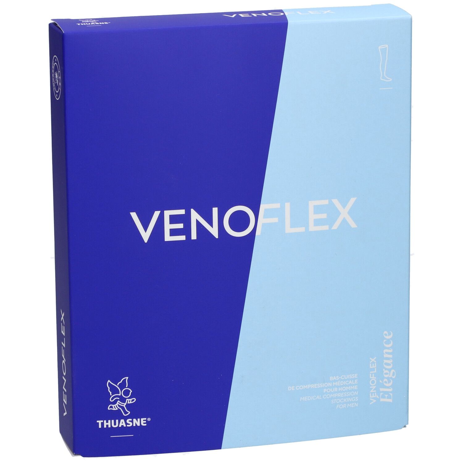 VÉNOFLEX 2 ELÉGANCE - Bas cuisse médical de compression antiglisse classe 2 Homme T3N noir 1 pc ...