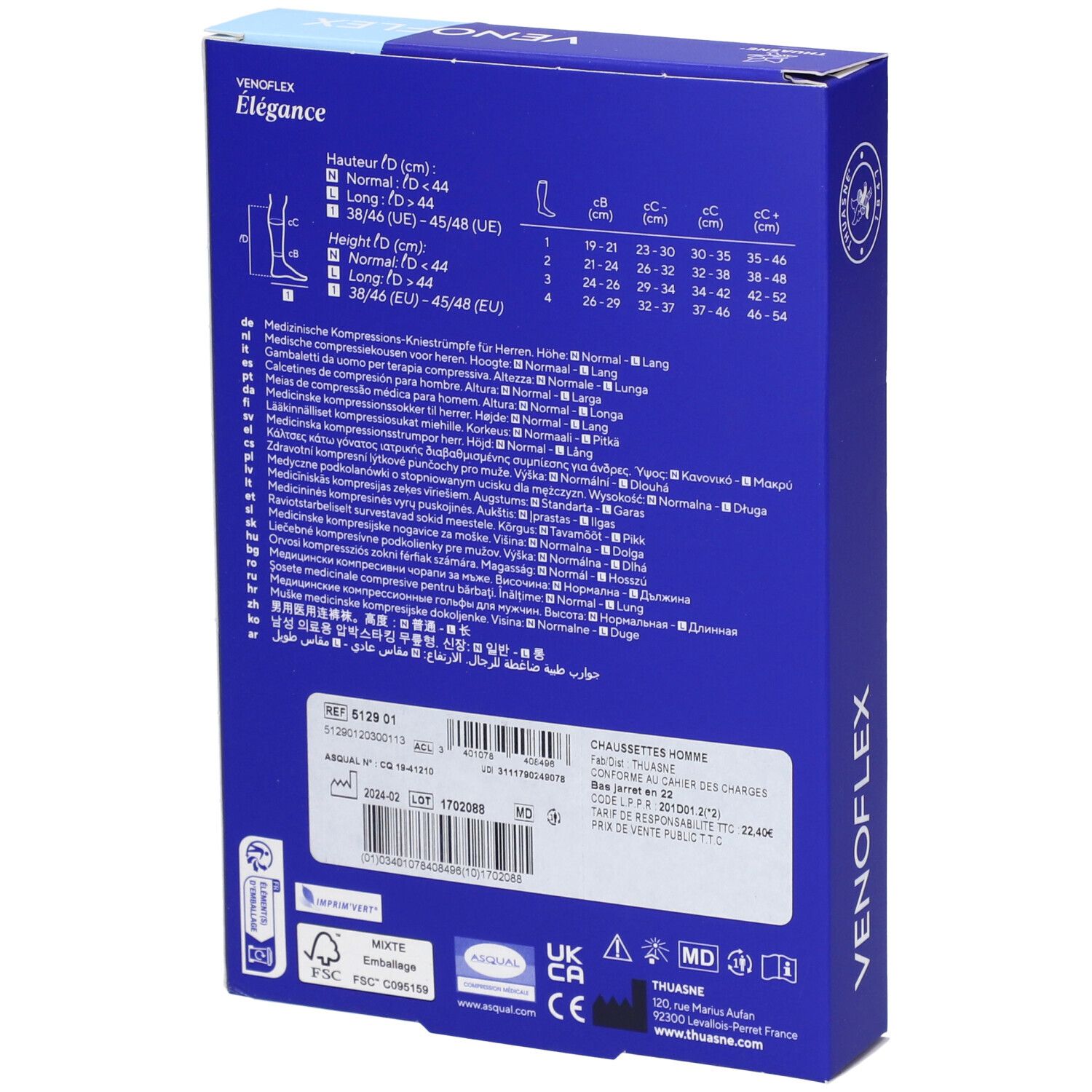 VÉNOFLEX 2 ELÉGANCE - Chaussette médicale de compression classe 2 ...