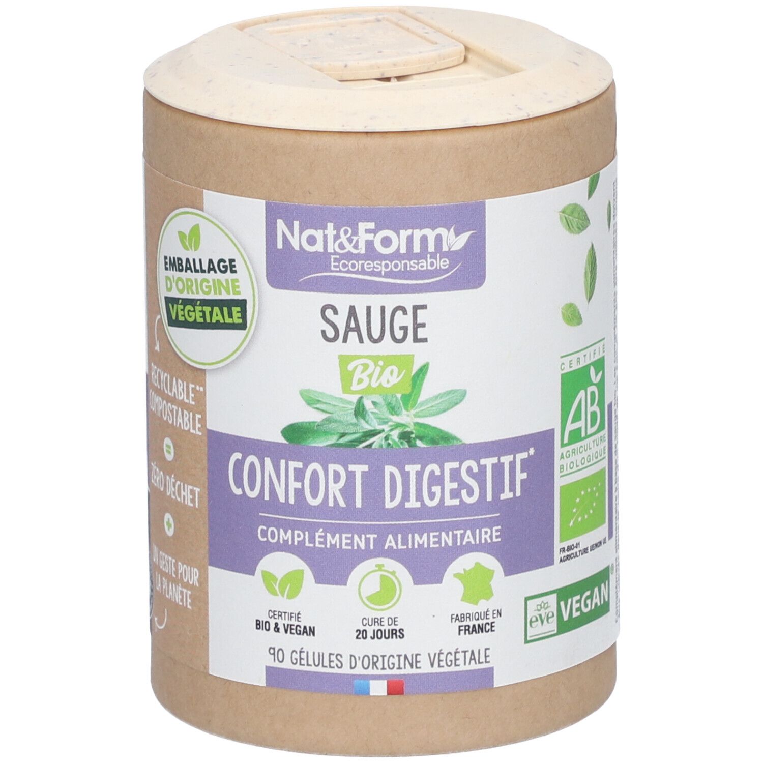 Nat&Form Sauge Bio en gélules 90 pc(s) - Redcare Pharmacie