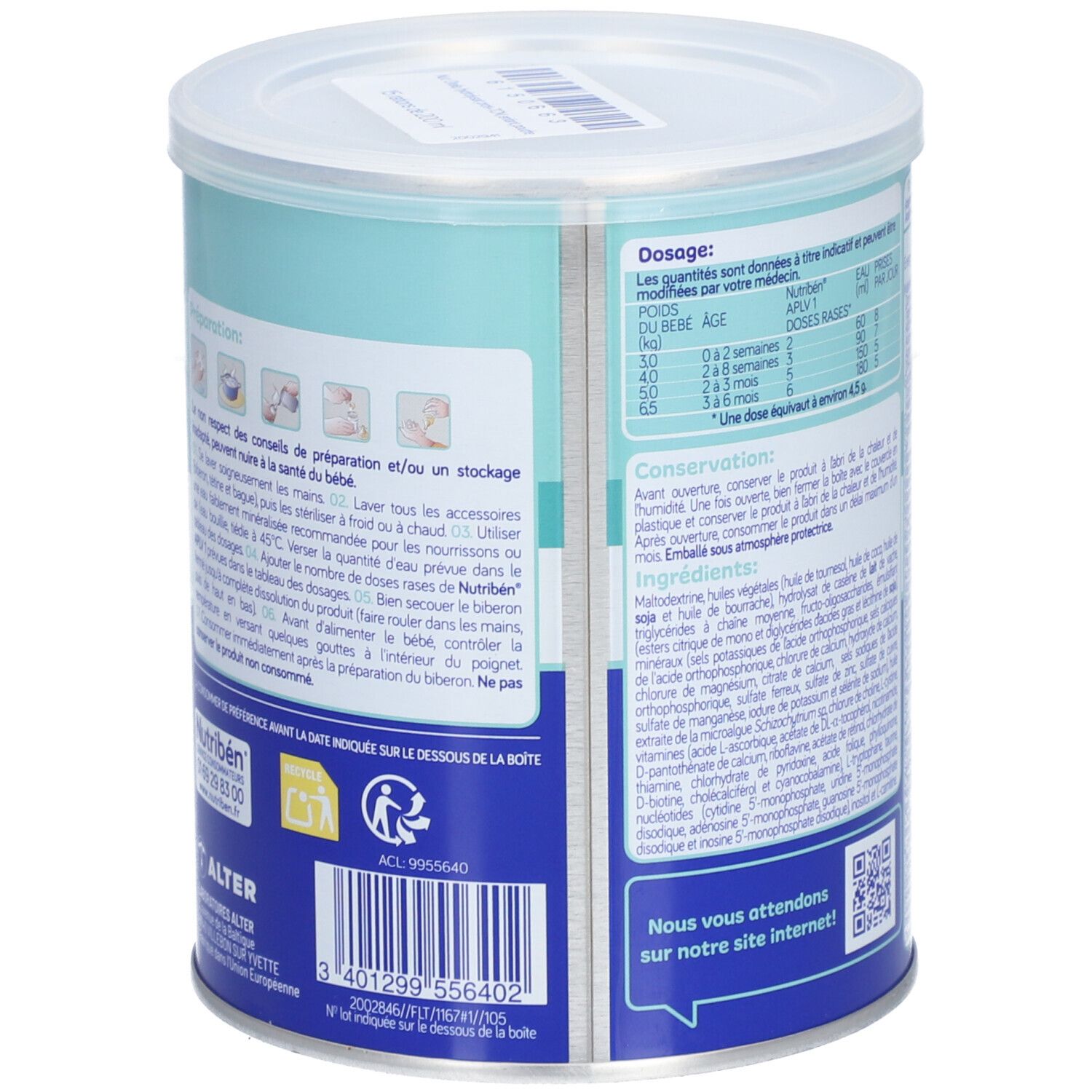 NUTRIBÉN APLV 1 formule infantile sans protéines de lait 400 g ...