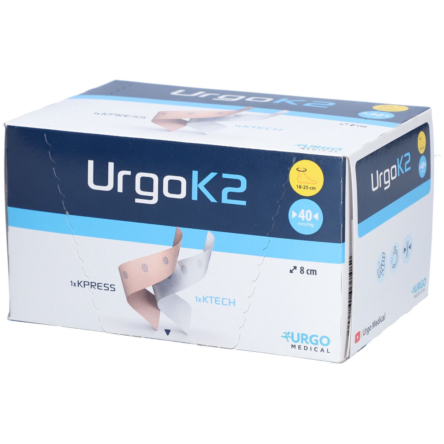 URGOK2 bandages MULTITYPE système de COMPRESSION VEINEUSE BI-BANDE 18-25 CM LARG 8CM 1 pc(s ...