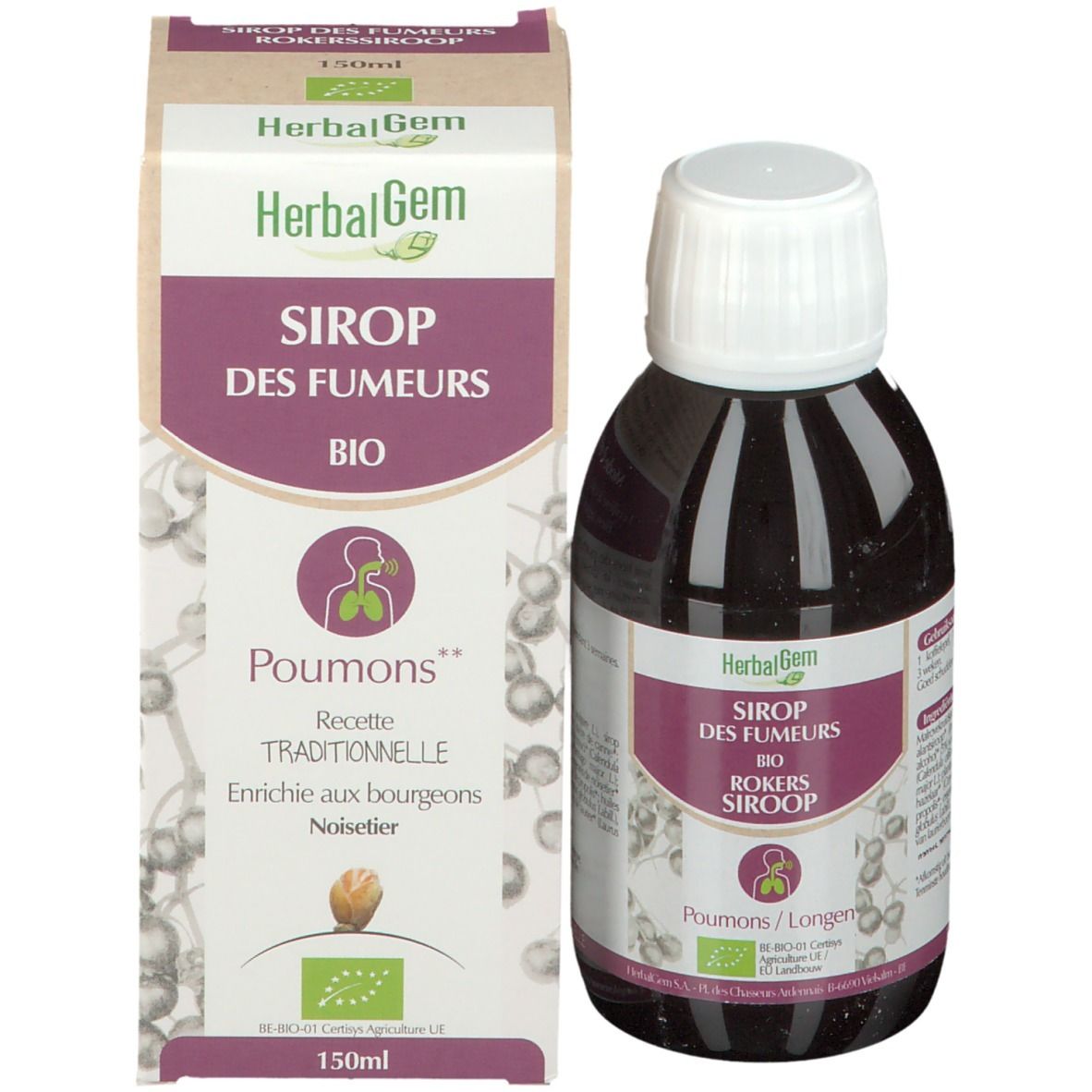 HerbalGem Sirop des Fumeurs Bio 150 ml - Redcare Pharmacie