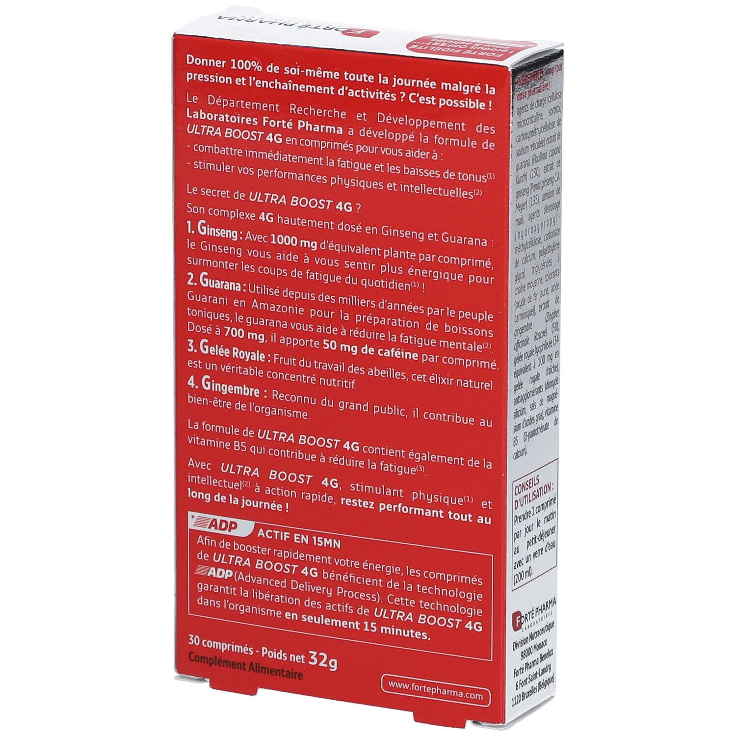 Forté Pharma Vitalité Ultra Boost 4G Ginseng Comprimé 30 pc(s ...