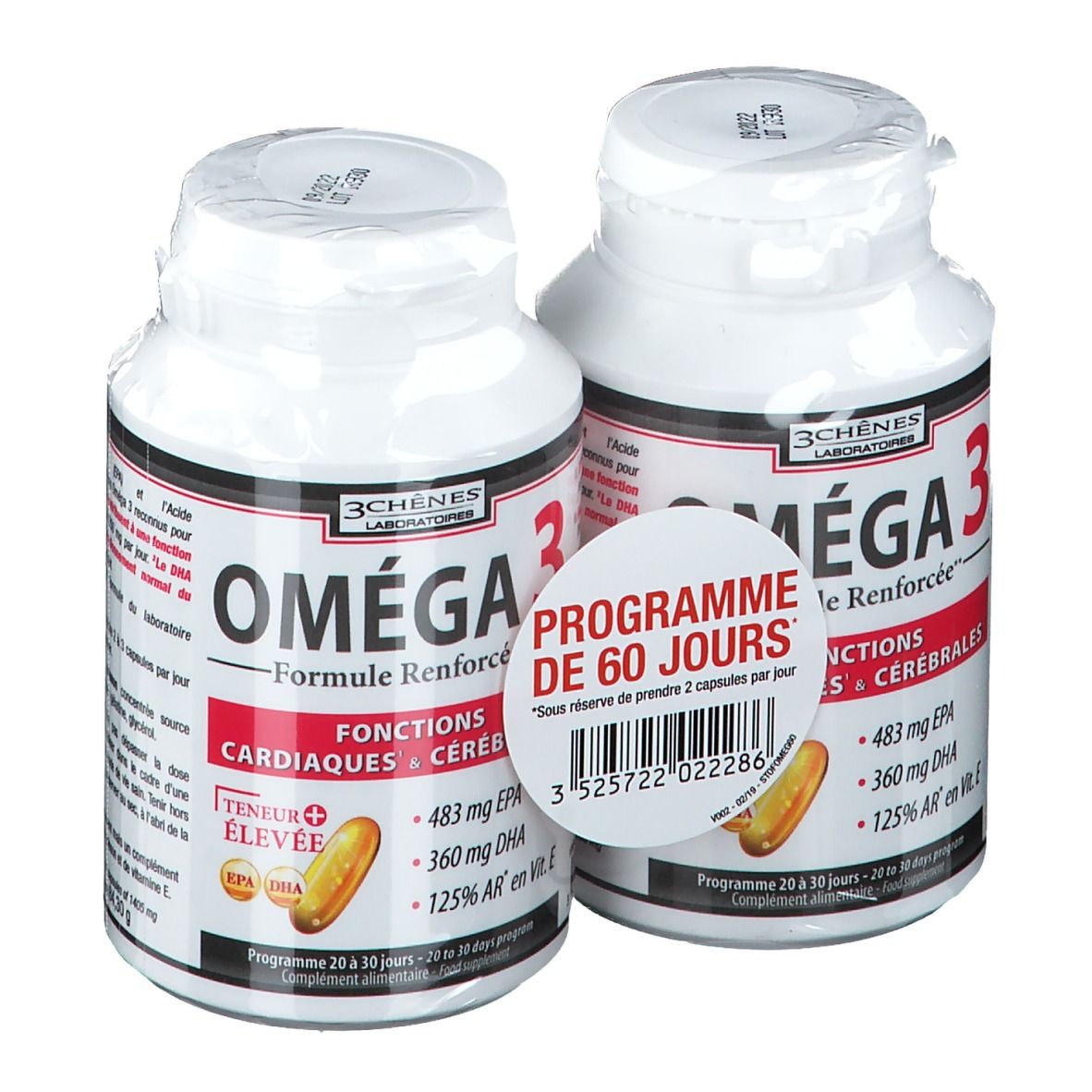 3 CHÊNES® Oméga 3 2x60 pc(s) - Redcare Pharmacie
