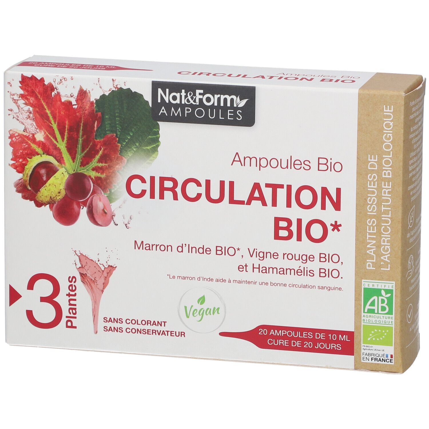 Nat & Form Ampoules Circulation Bio 200 ml - Redcare Pharmacie
