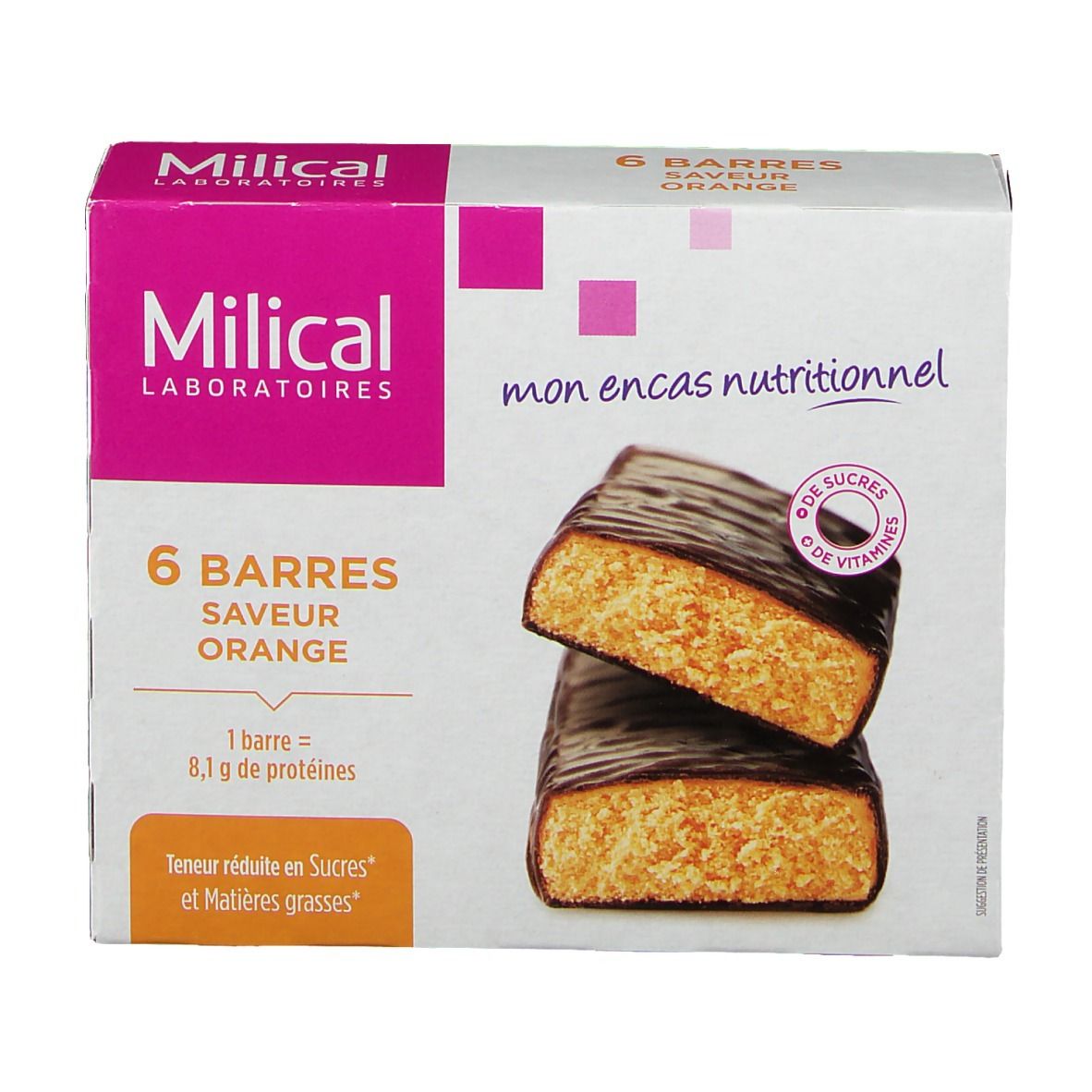 Milical Nutrition barres minceur chocolat orange 6 pc(s) - Redcare ...