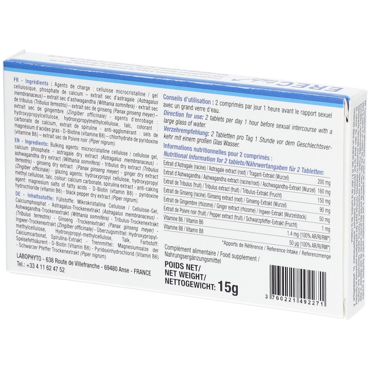 LABOPHYTO Erectab 15 g - Redcare Pharmacie