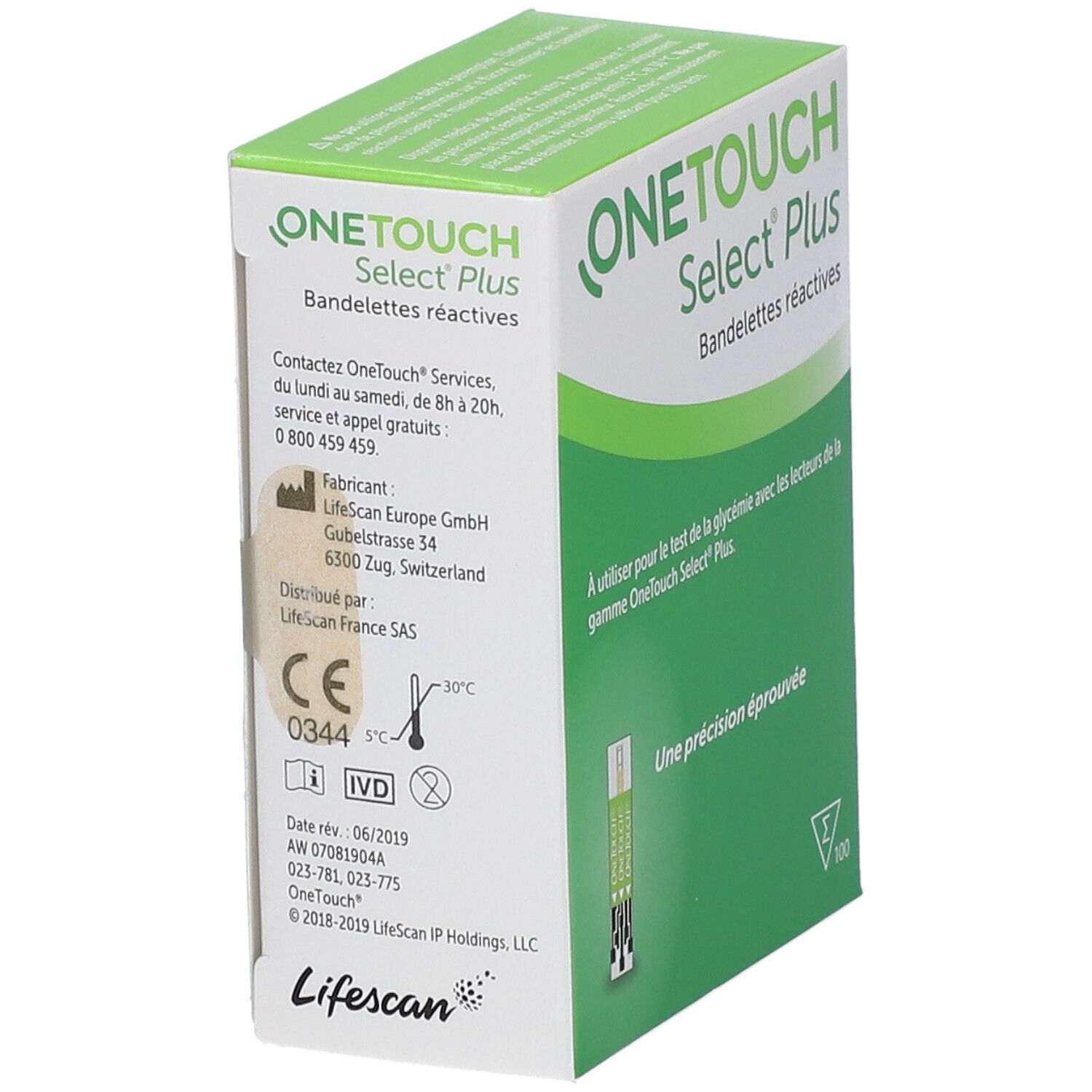 OneTouch Select Plus Bandelettes réactives 100 pc(s) - Redcare Pharmacie