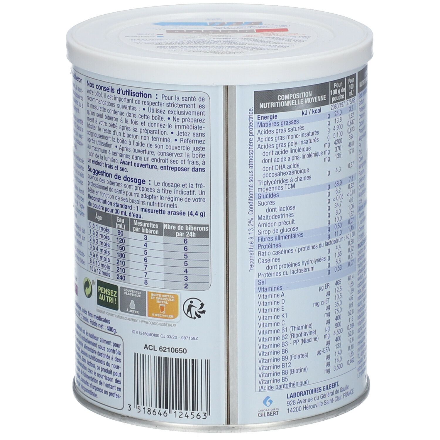 Physiolac Diarrhées 0-12 mois 400 g - Redcare Pharmacie