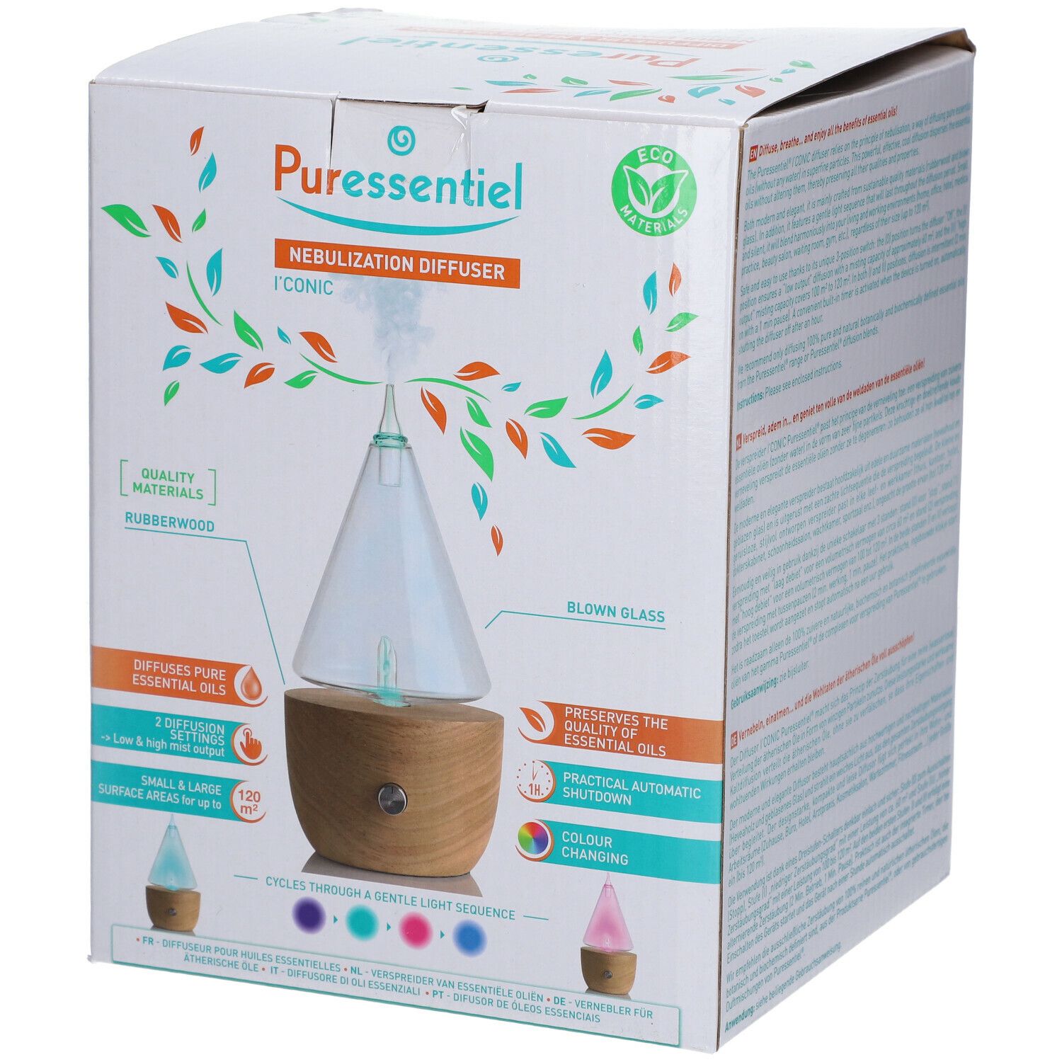 Puressentiel Diffuseur à Nébulisation en Bois Naturel I'CONIC 1 pc(s ...