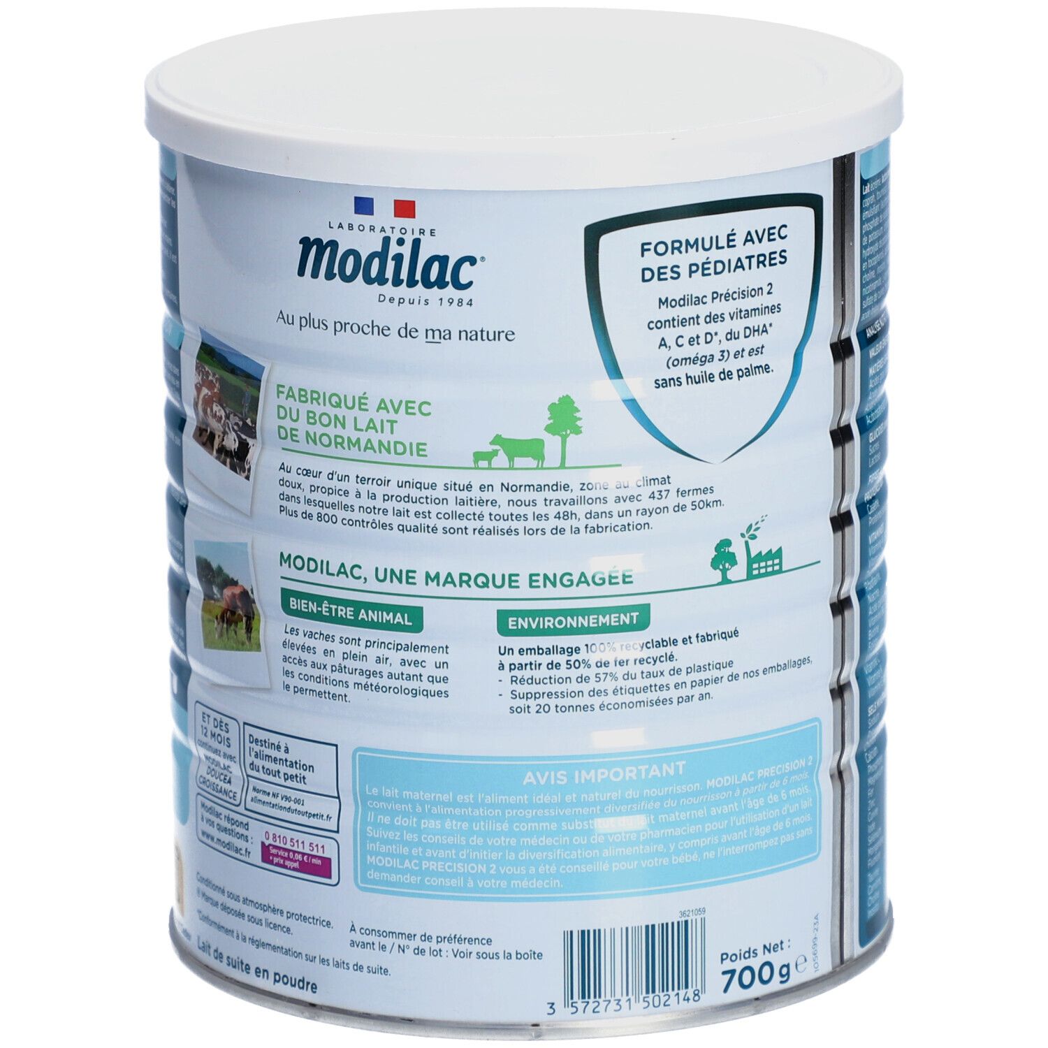 Modilac Précision 2ème Âge de 6 à 12 Mois 700 g - Redcare Pharmacie