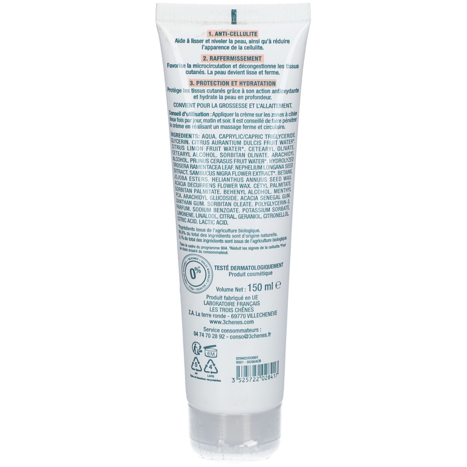 3 chênes 804® BIO Crème anti-cellulite 150 ml - Redcare Pharmacie
