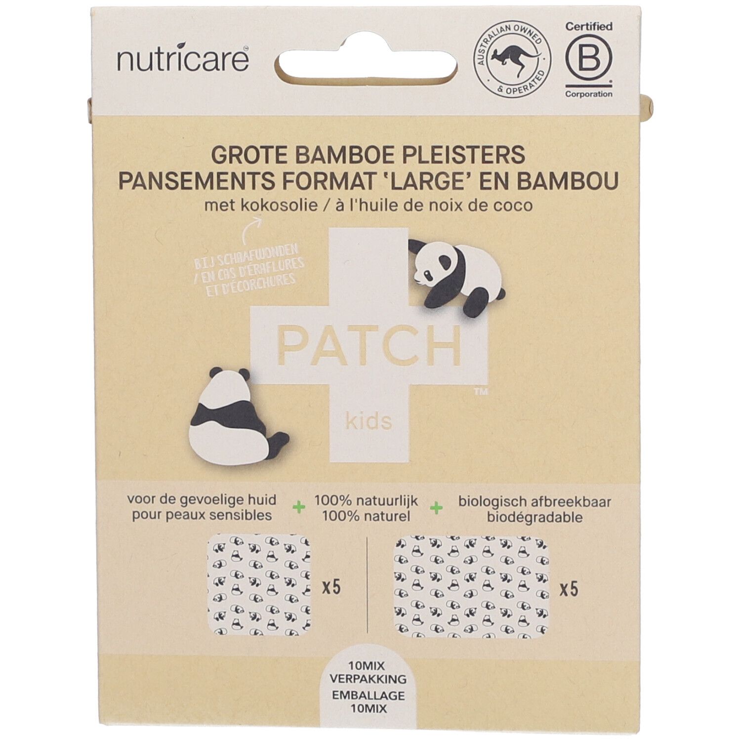 nutricare PATCH Kids Pansements en bambou Large Panda 10 pc(s) - Redcare Pharmacie
