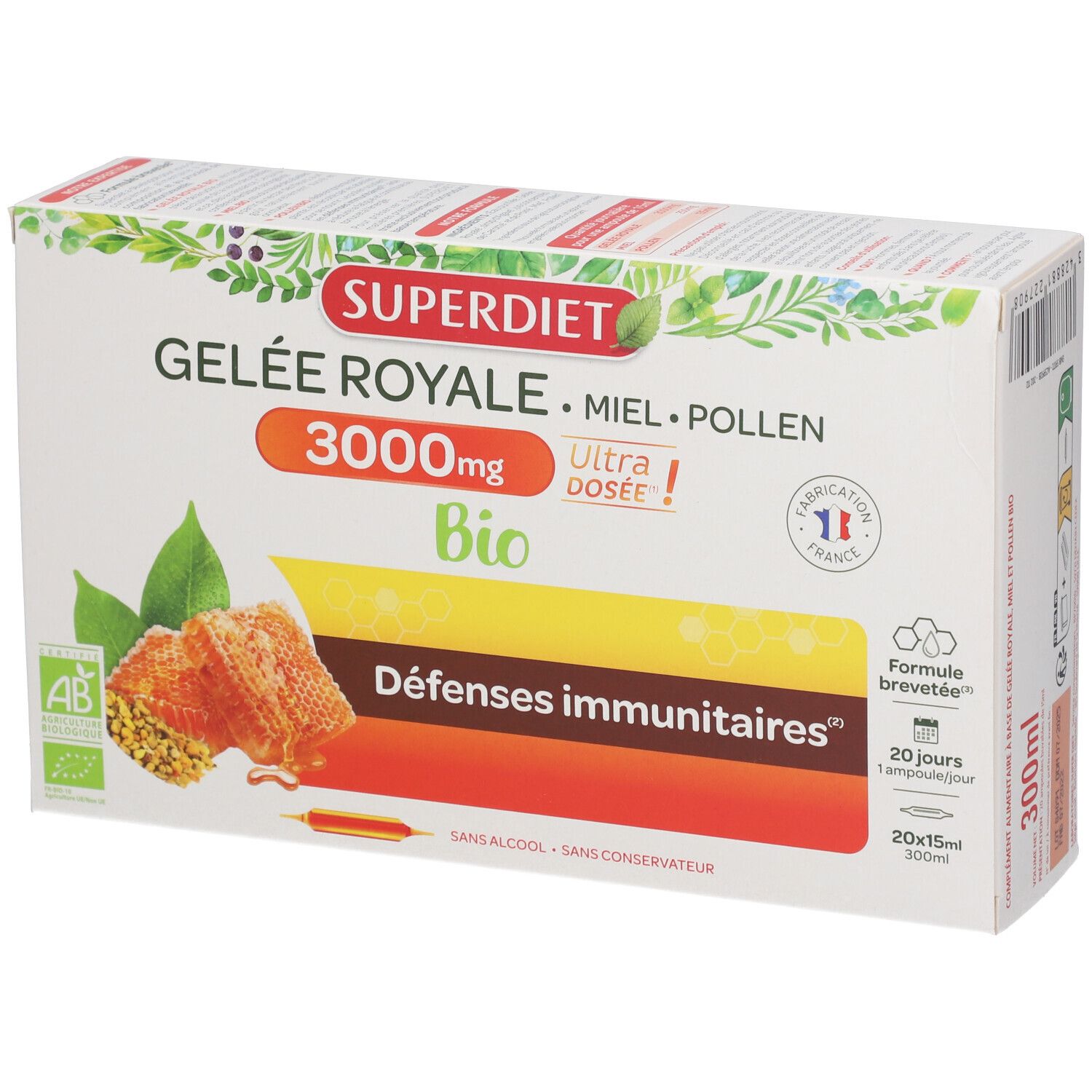 SUPER DIET Bio Gelée Royale 3000 mg Ampoule 20 pc(s) - Redcare Pharmacie