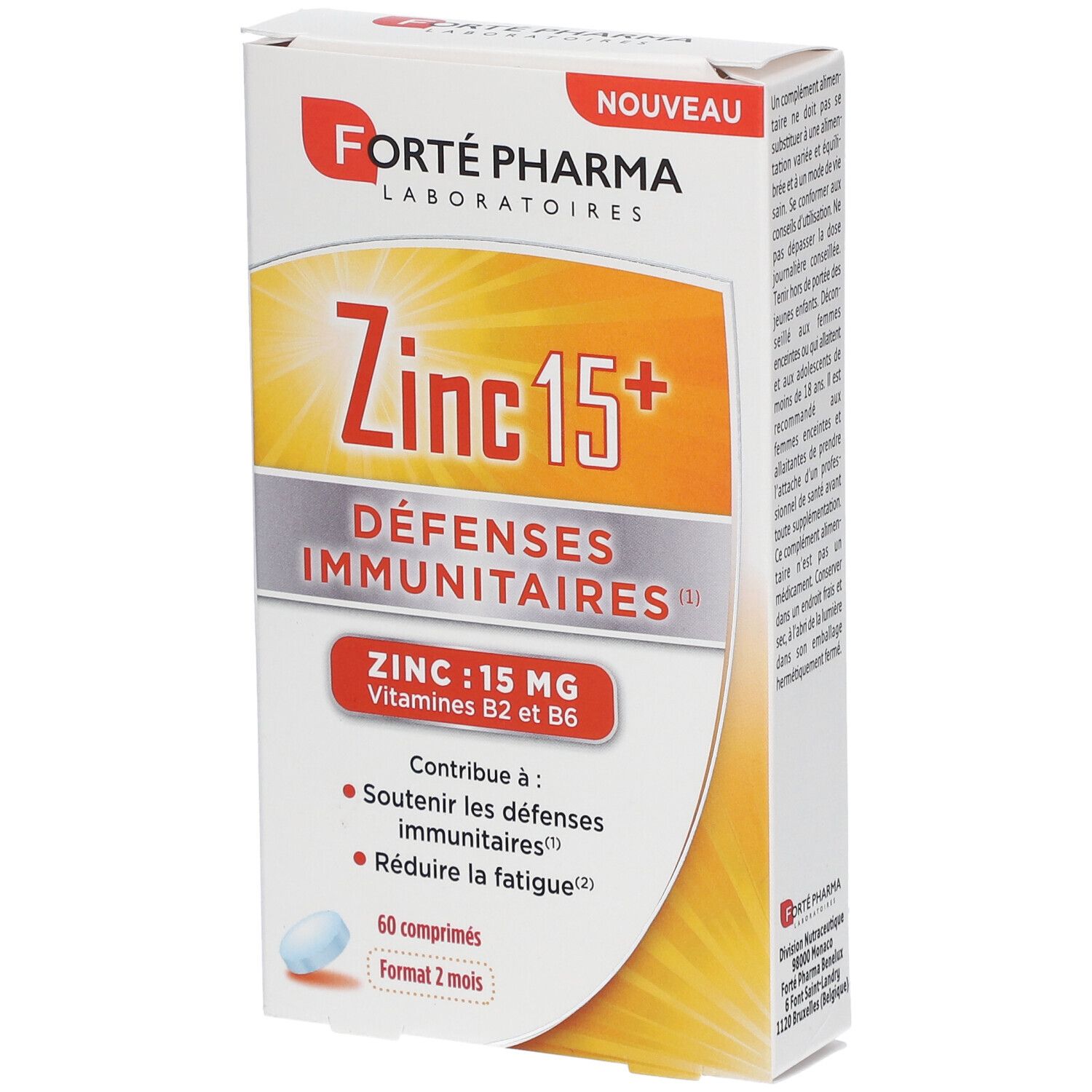 Forté Pharma Zinc 15+ Défenses Immunitaires 60 pc(s) - Redcare Pharmacie
