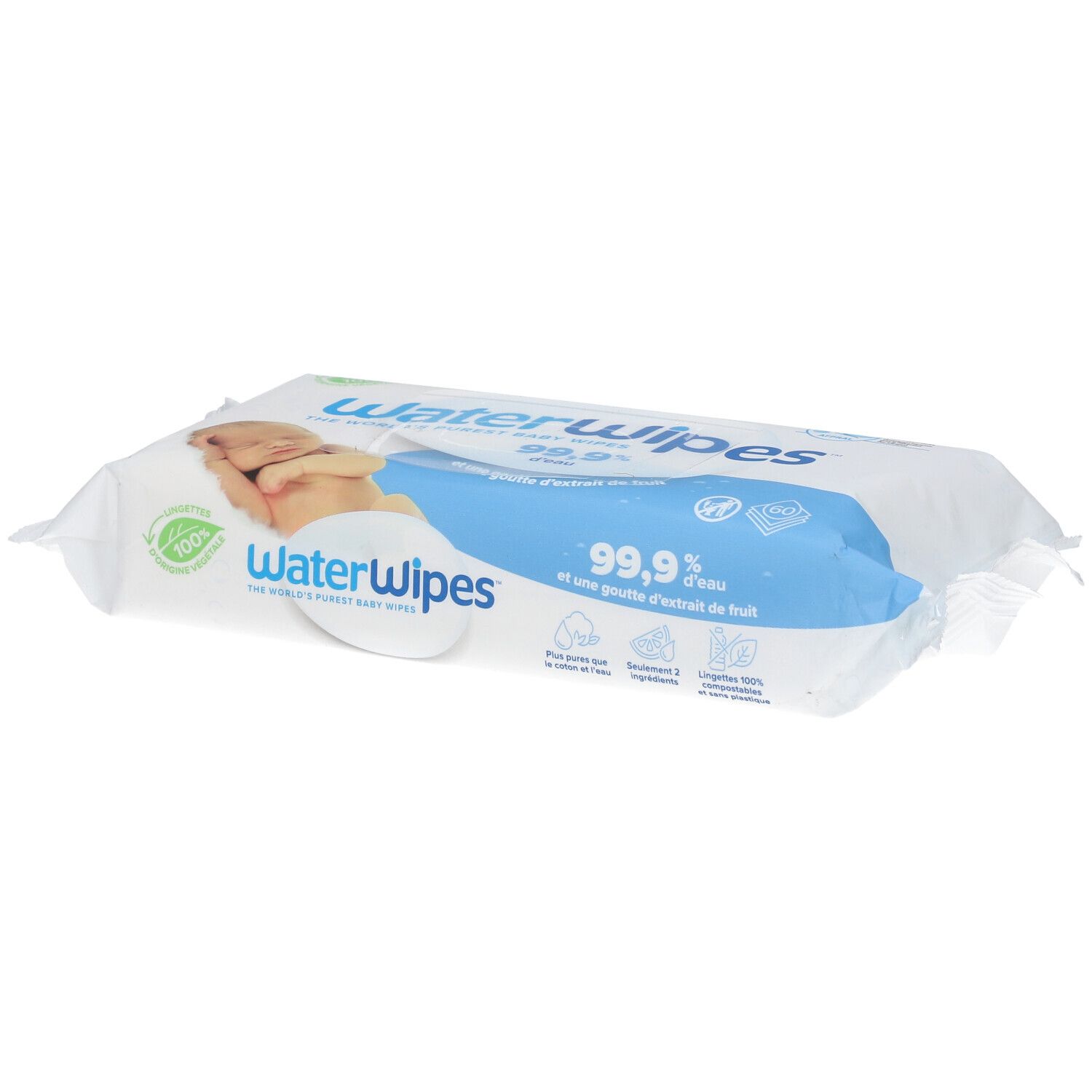 WaterWipes® Lingettes Imprégnées 60 pc(s) - Redcare Pharmacie
