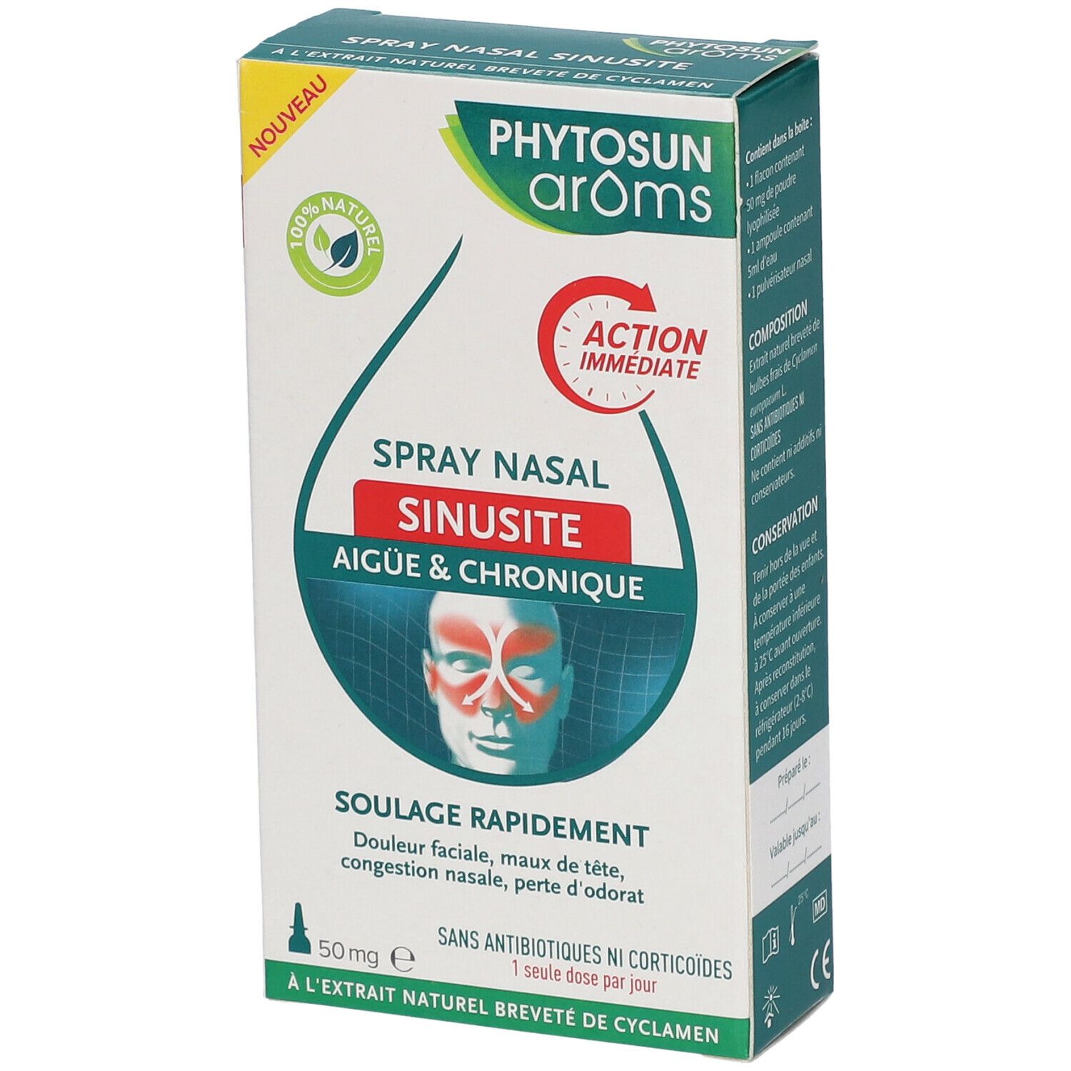 Phytosun Arôms Spray Nasal Sinusite Aigüe Et Chronique 50mg 1 pc(s ...