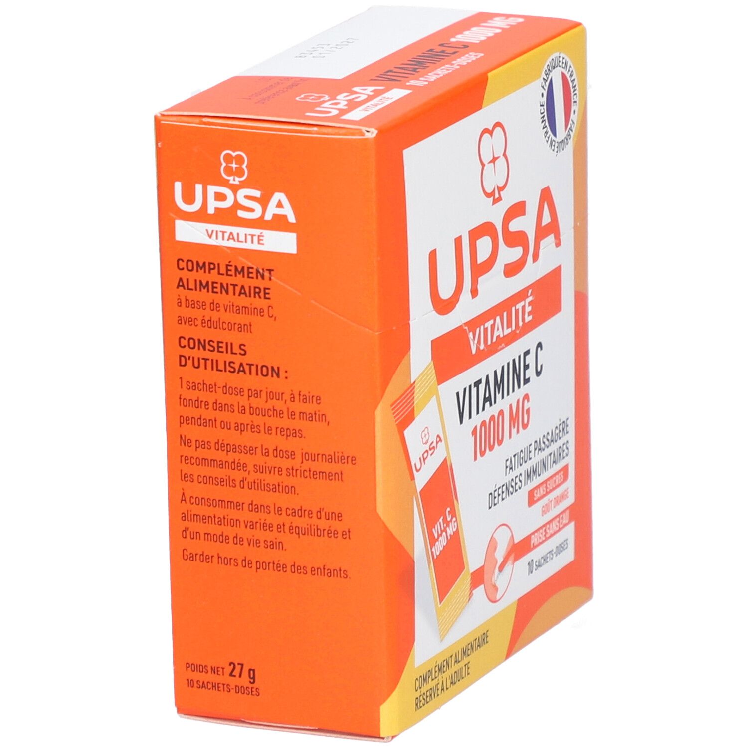 Vitamine C UPSA 1000 mg - 10 sticks - Adultes - Complément alimentaire ...
