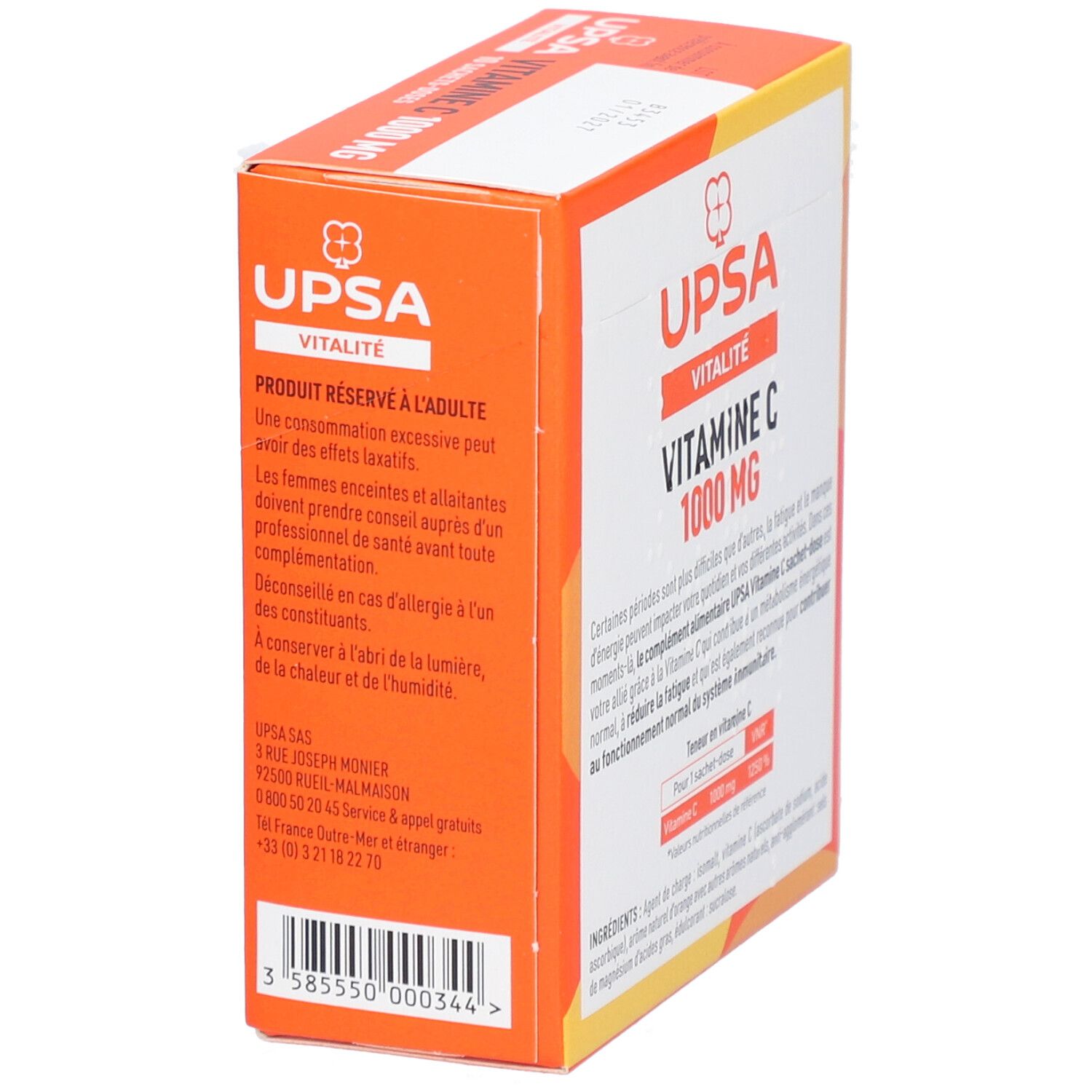 Vitamine C UPSA 1000 mg - 10 sticks - Adultes - Complément alimentaire ...