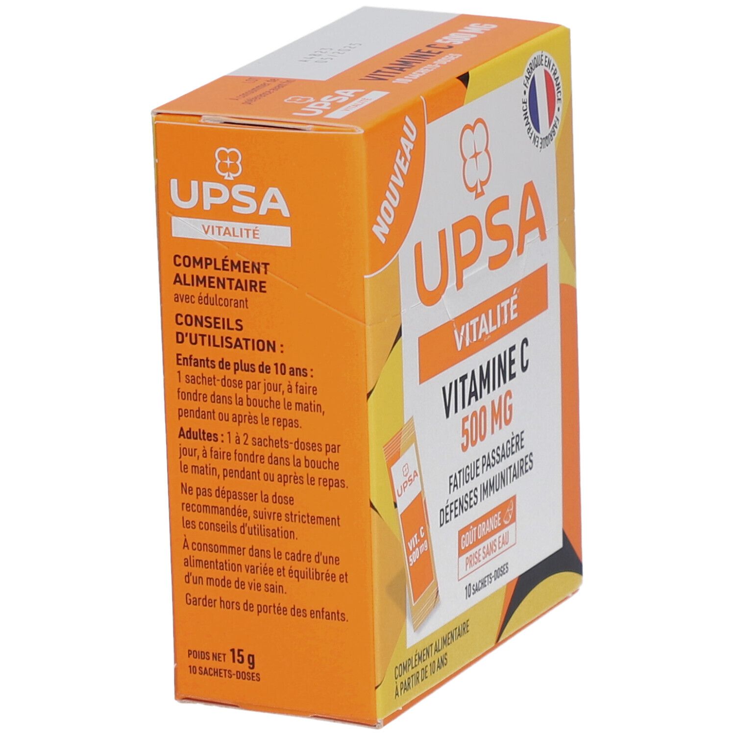 Vitamine C UPSA 500 mg - 10 sticks, prise sans eau - Adulte & Enfants ...