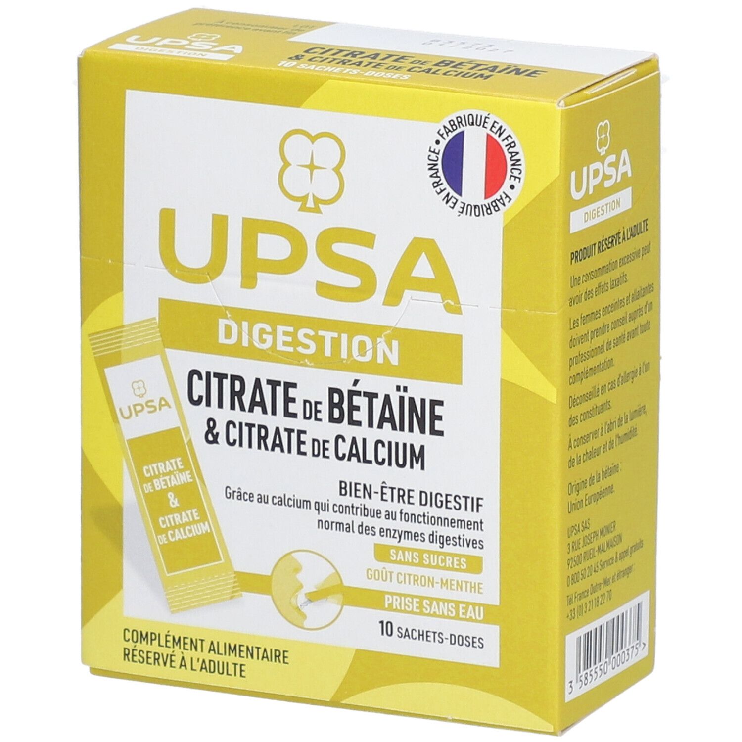 UPSA DIGESTION CITRATE DE BETAINE & CITRATE DE CALCIUM BOITE DE 10 ...