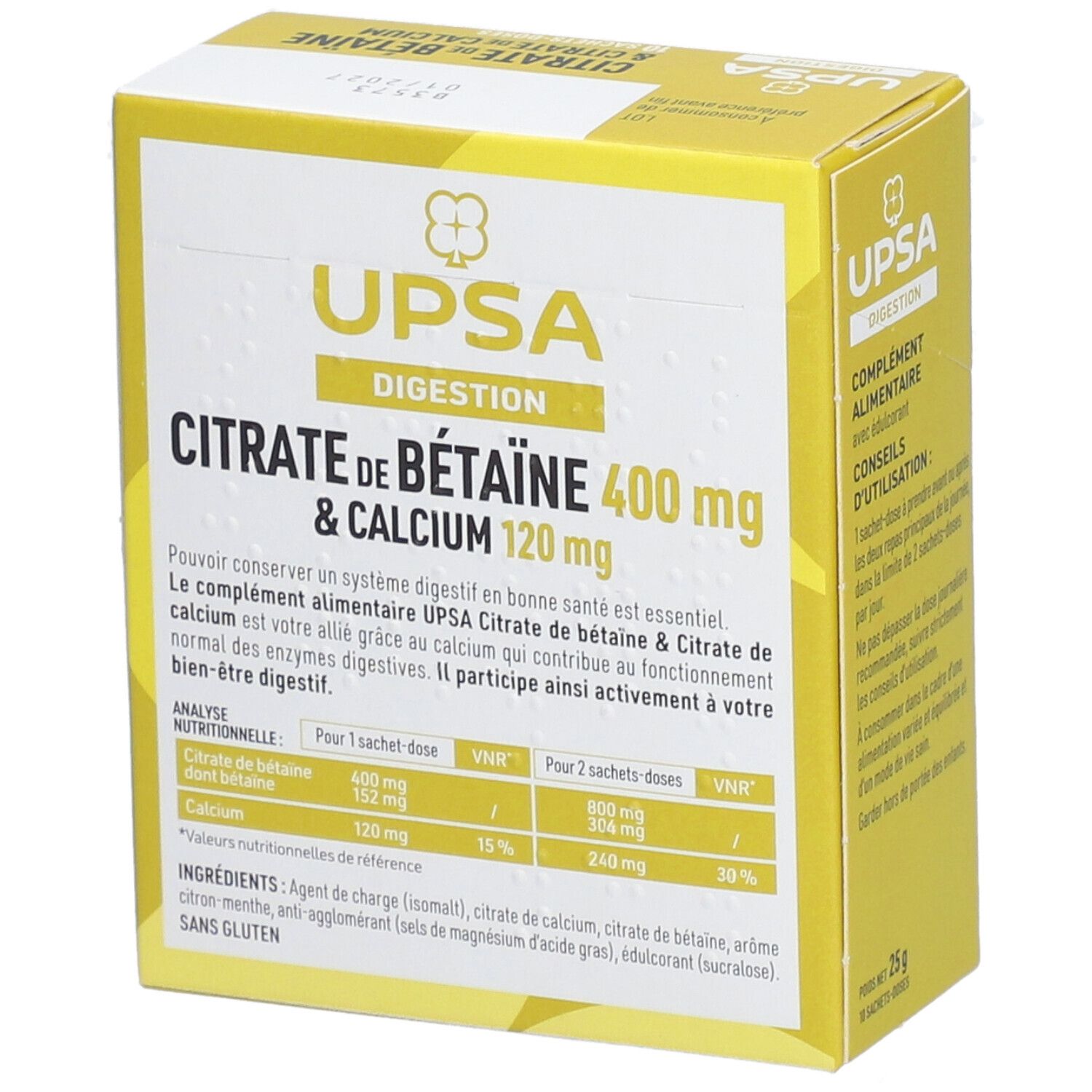UPSA Citrate de Bétaïne/Citrate de Calcium Adulte 25 g - Redcare Pharmacie