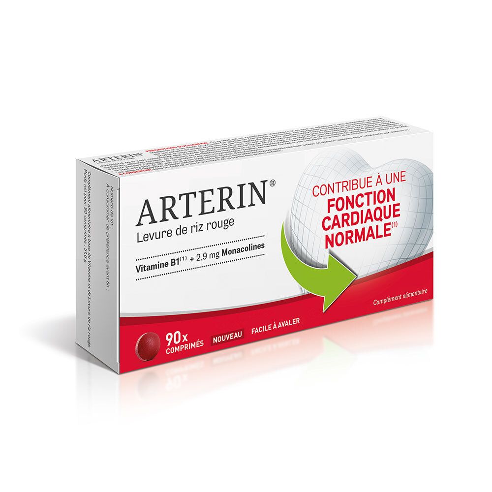 ARTERIN Levure de riz rouge 2,9 mg - Complément alimentaire - 90 ...