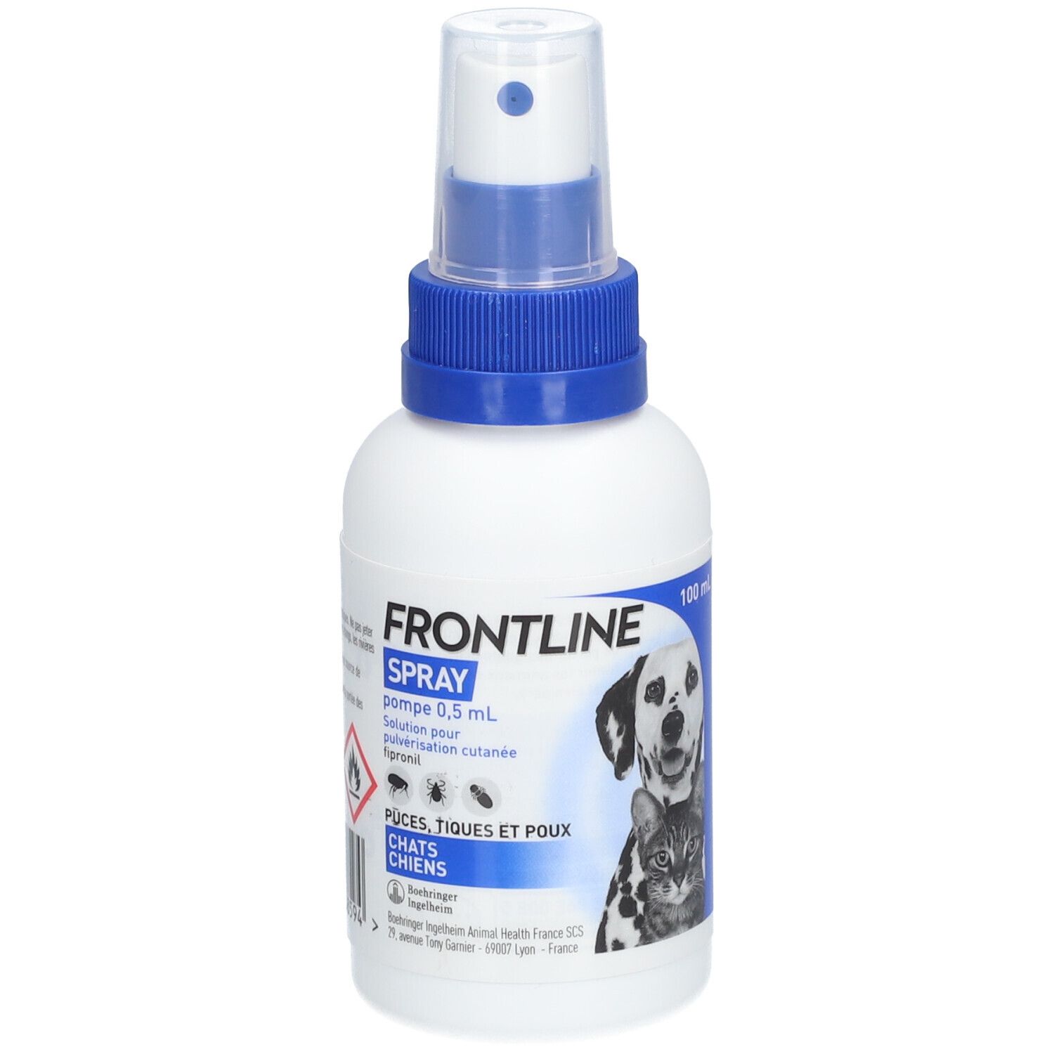 Frontline Spray Pompe, Solution cutanée antiparasitaire externe, 0,5 ml ...