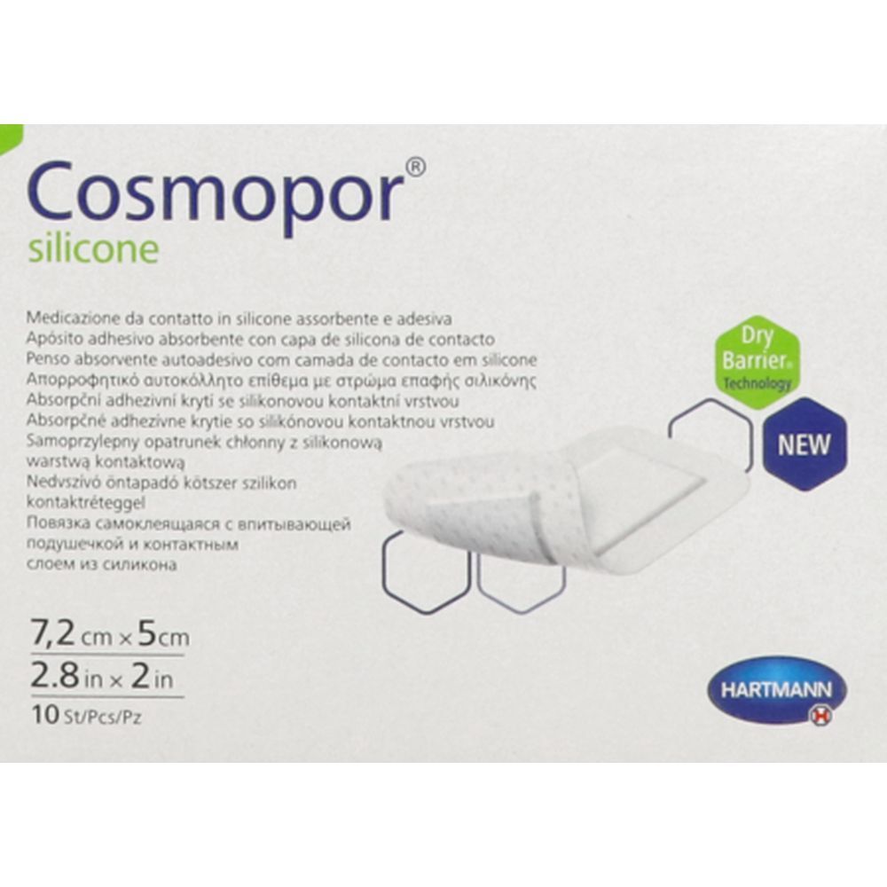 Hartmann Cosmopor® silicone 7,2 x 5 cm 10 pc(s) - Redcare Pharmacie