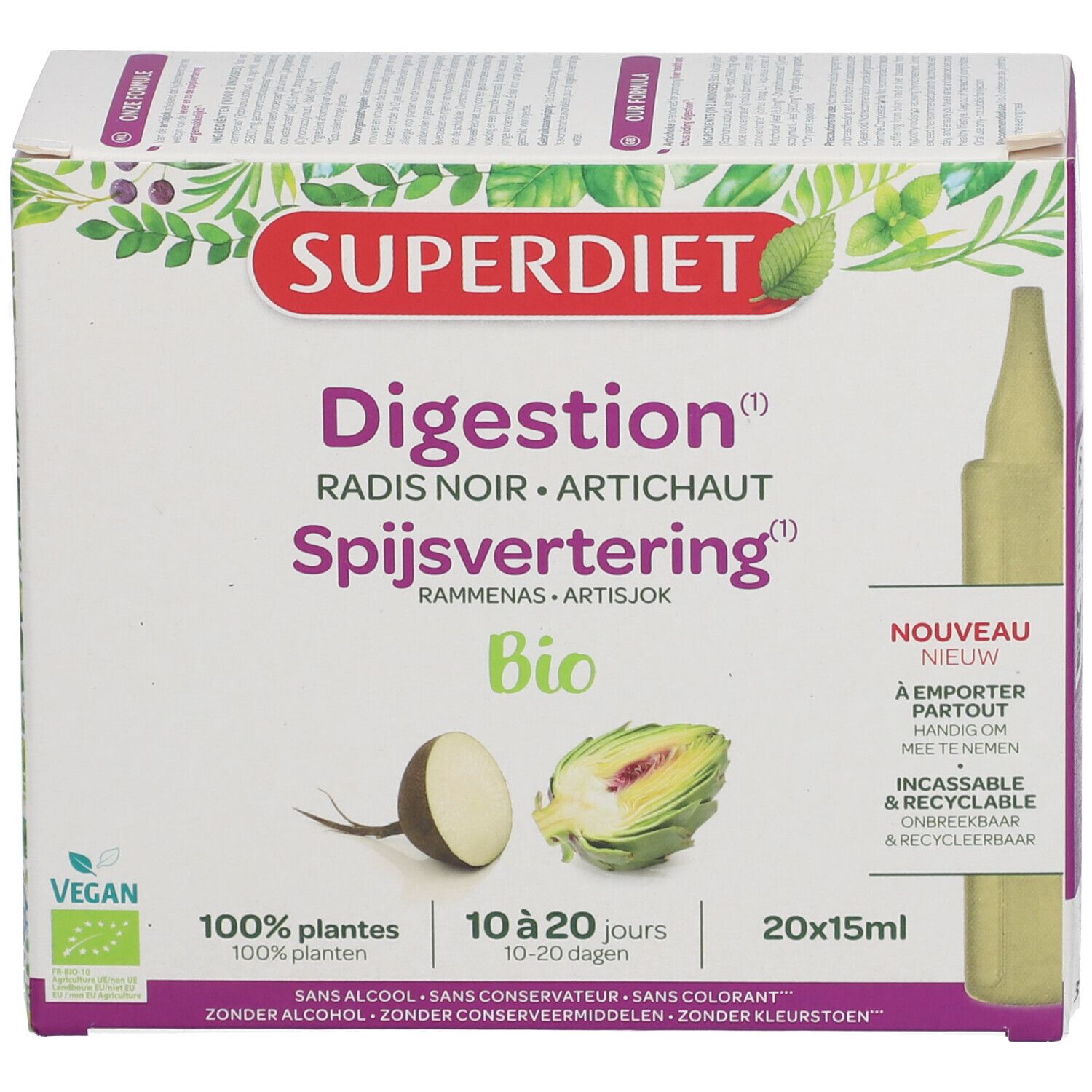 SUPERDIET Radis Noir - Artichaut BIO Unidoses 300 ml - Redcare Pharmacie