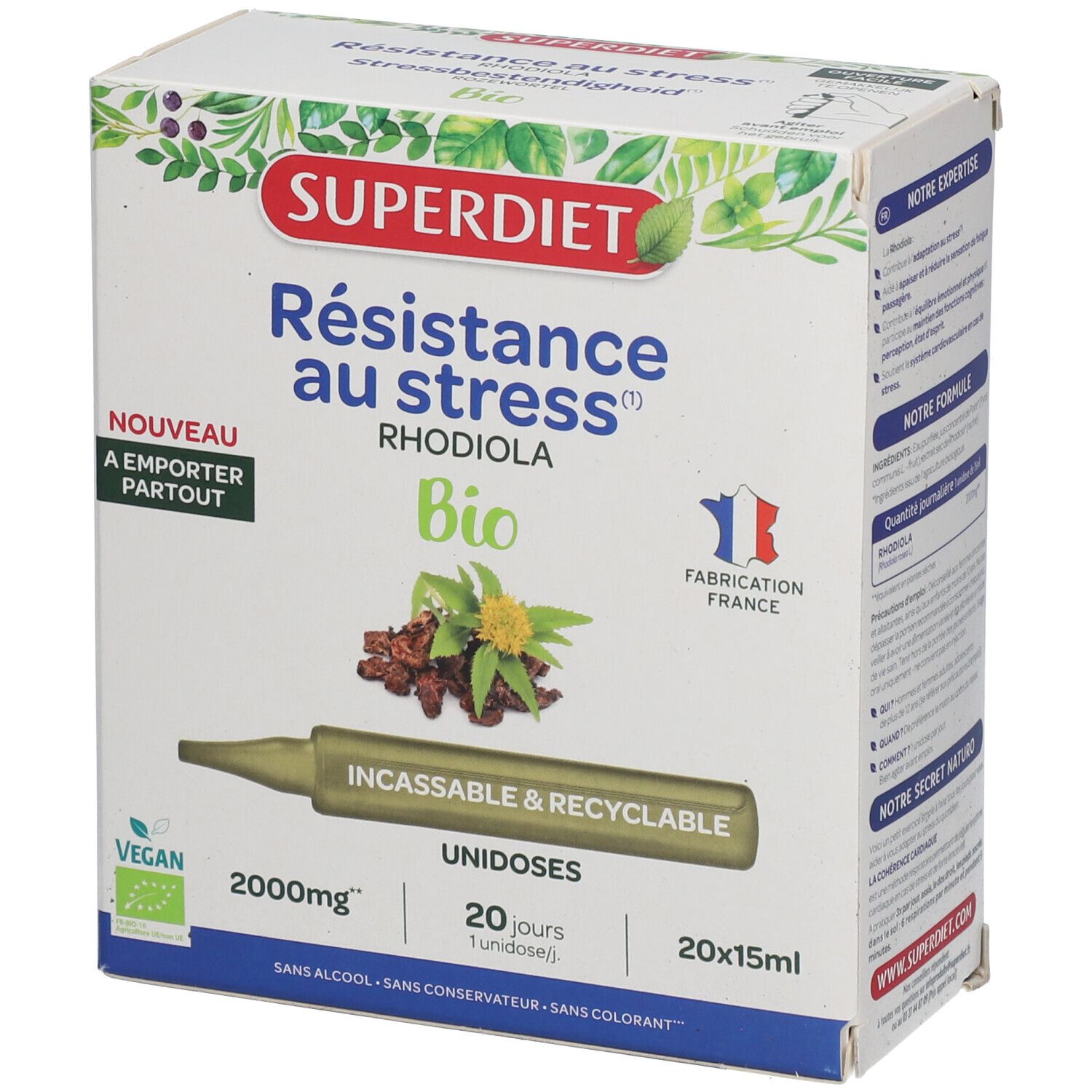 SUPERDIET Rhodiola BIO Unidoses 300 ml - Redcare Pharmacie