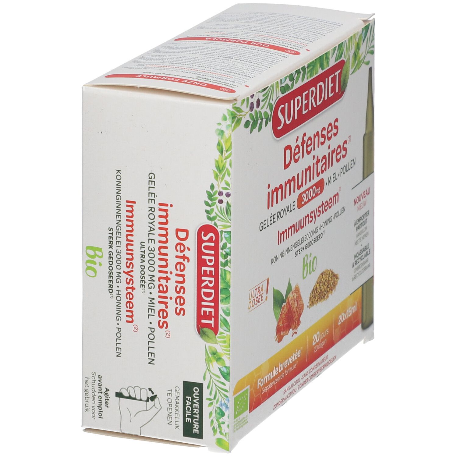 SUPERDIET Gelée Royale 3000 mg BIO Unidoses 300 ml - Redcare Pharmacie